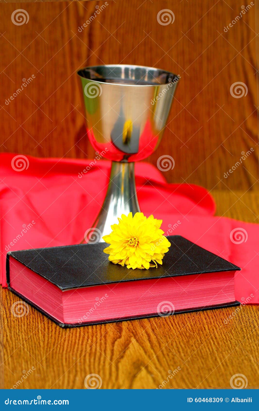 Silver Cup,with Bible on Red Background Stock Image - Image of sacred ...