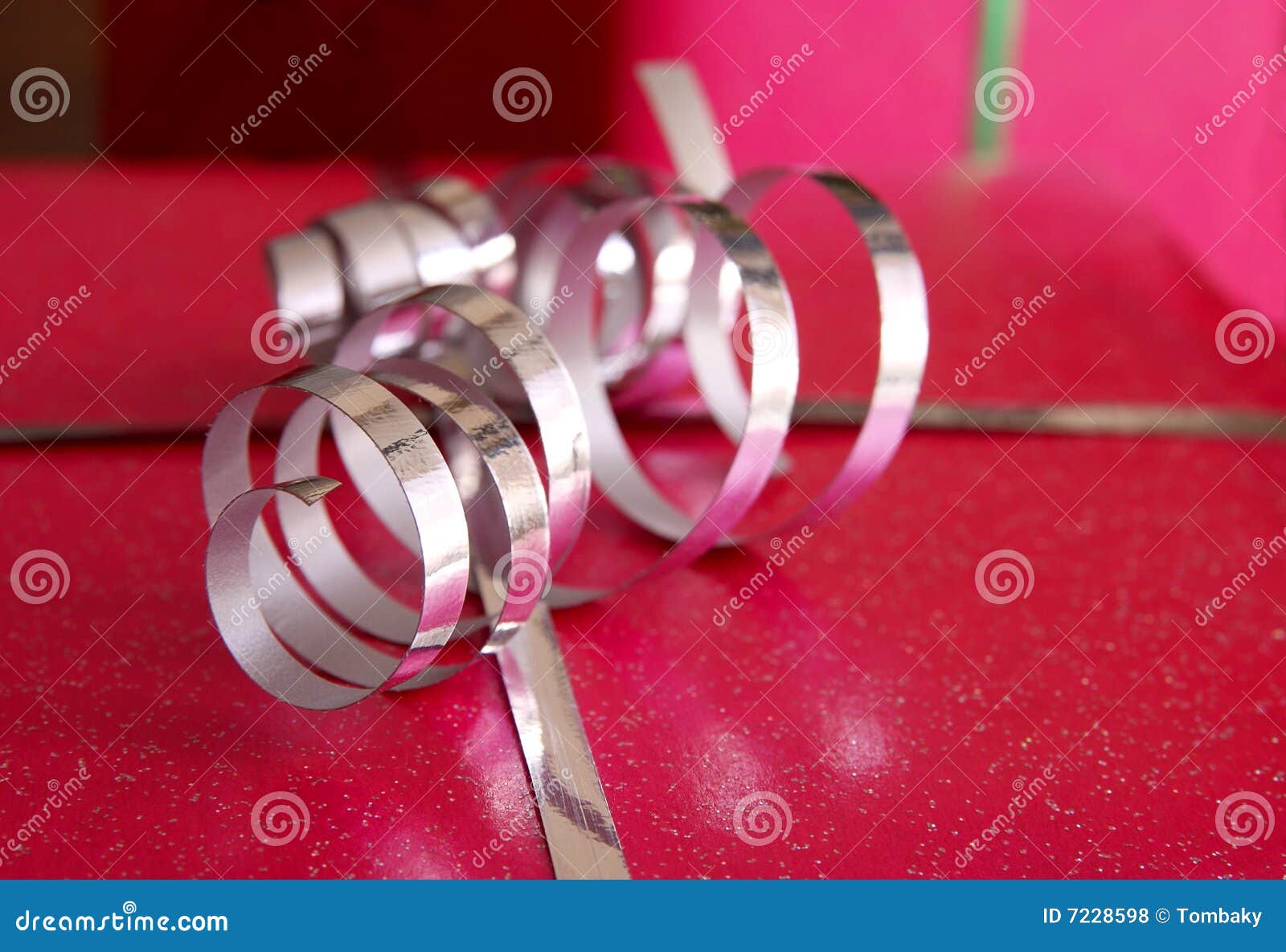 Silver curly ribbon stock photo. Image of festival, holiday - 7228598