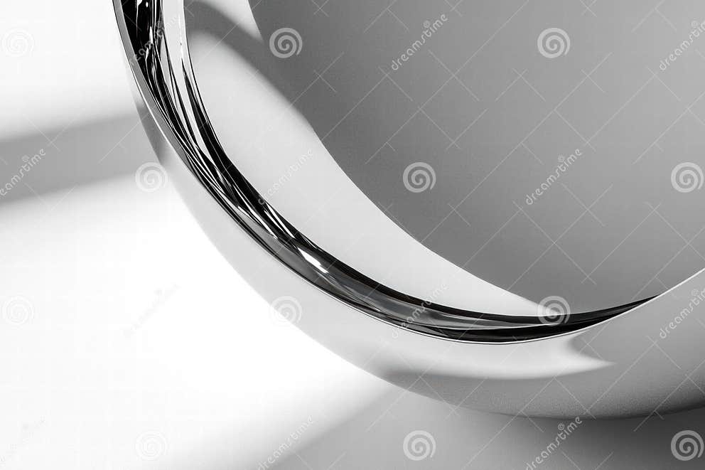 Silver Curves Reflects Light on White Surface with Minimalist Design ...