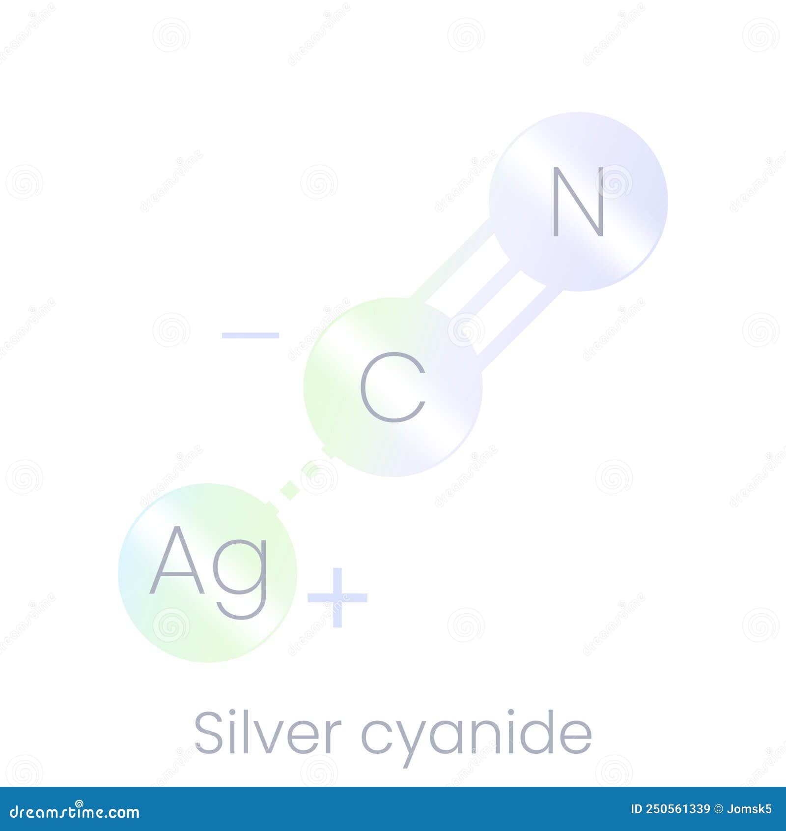 Silver Cyanide Structure Icon With Gradient. Cartoon Vector ...