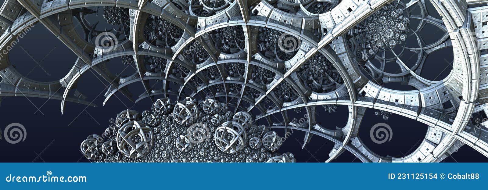 Silver 3D Construction and Structures, Abstract Fantastic Shapes of ...