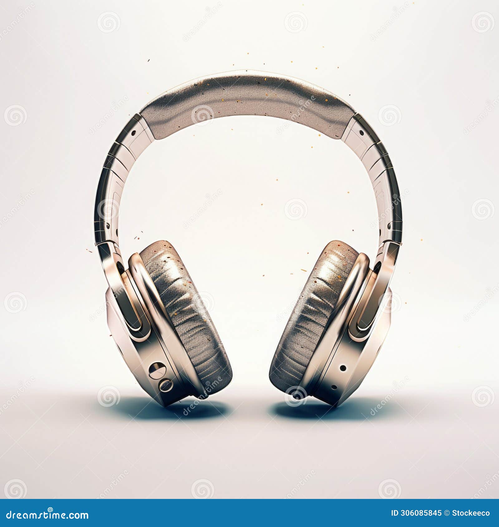 Silver 3d Effect Headphones with Shiny Bumpy Texture Stock Illustration ...