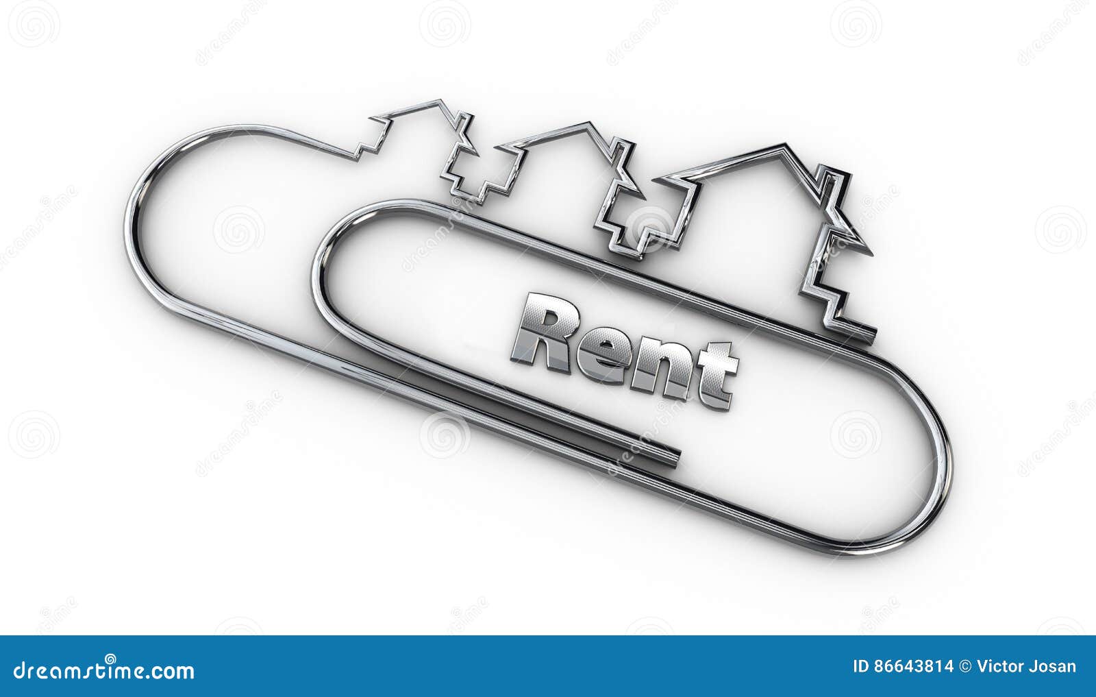 Silver 3d Modern Design Logo with Rent Word Illustration Stock ...