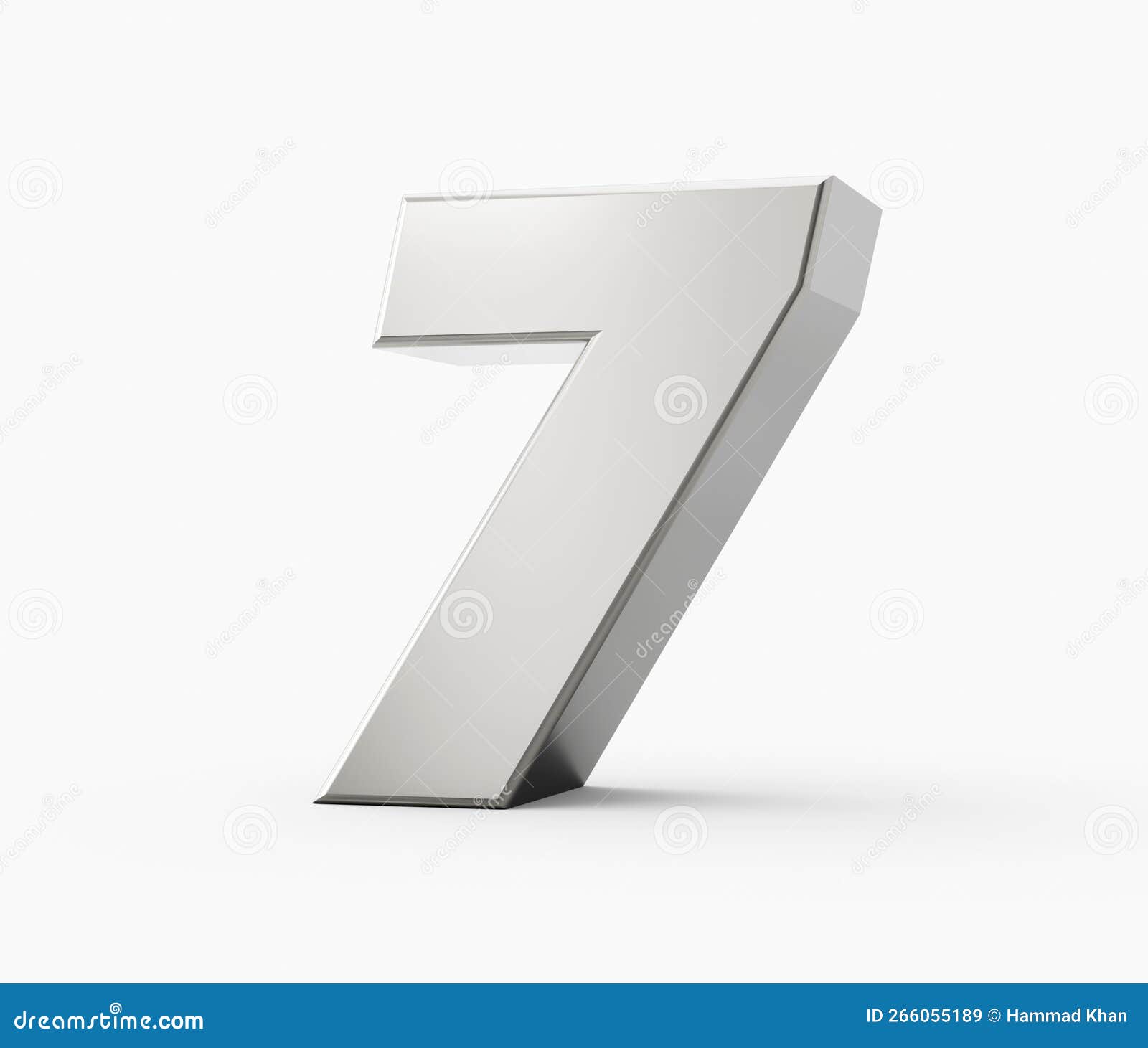 Silver 3d Numbers 7 Seven. Isolated White Background 3d Illustration ...