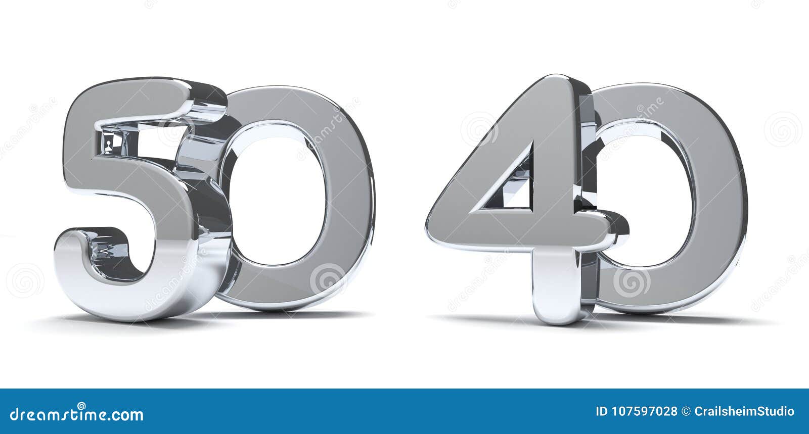 50 40 silver 3d render stock illustration. Illustration of group ...