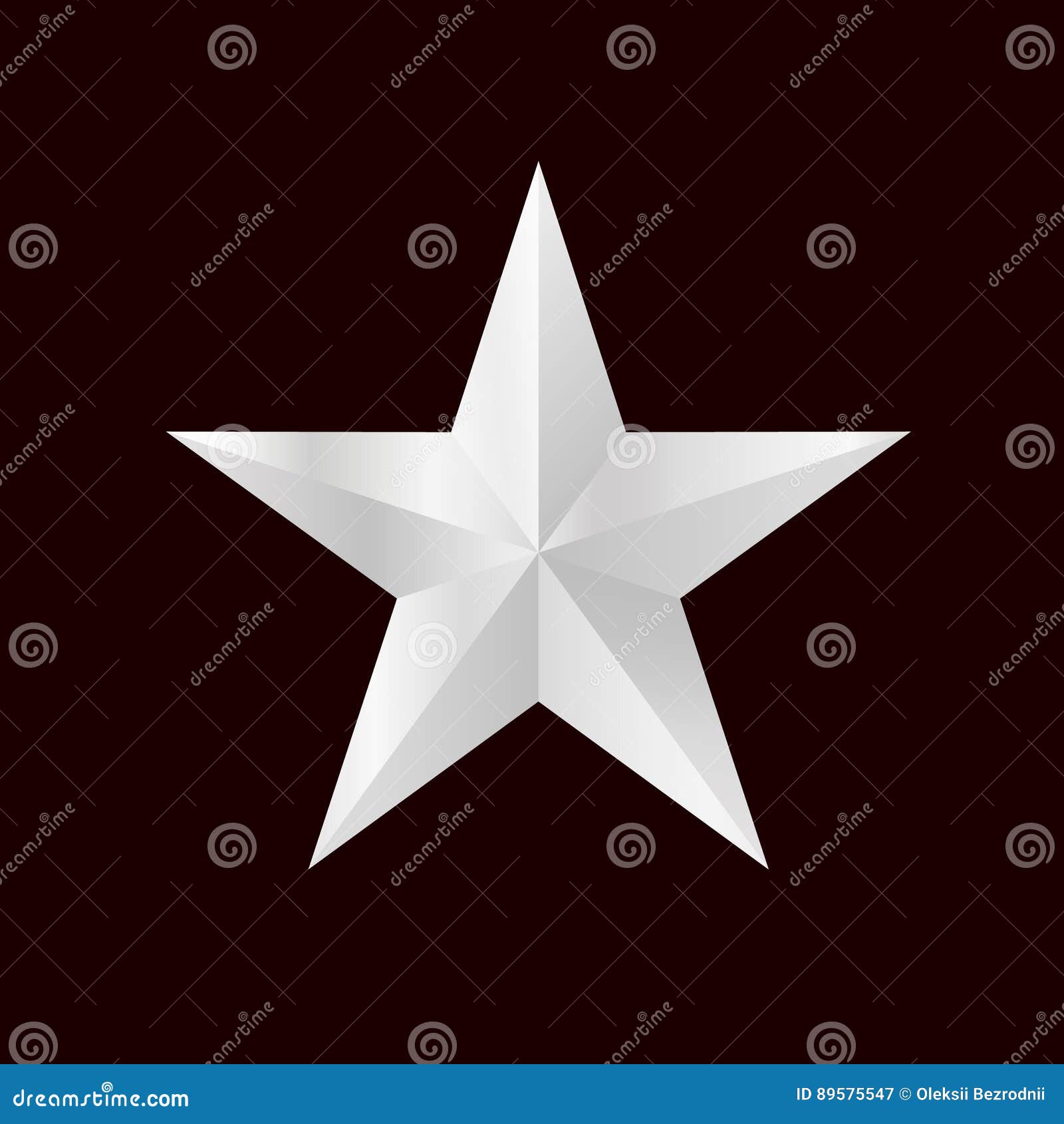 Silver 3d Star with Bright Sides . Metallic Silver Stock Vector ...
