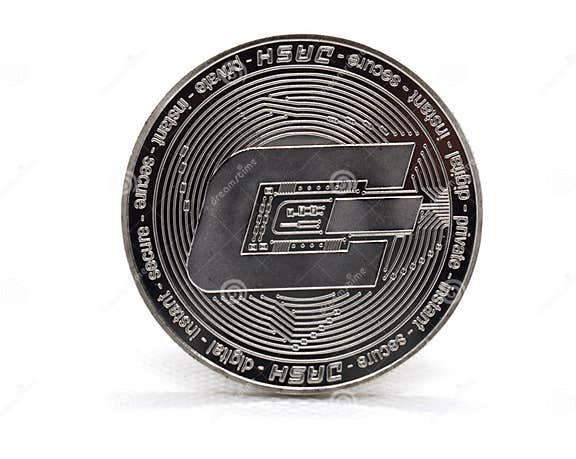 Silver Dash coin stock image. Image of decentralized - 147641857