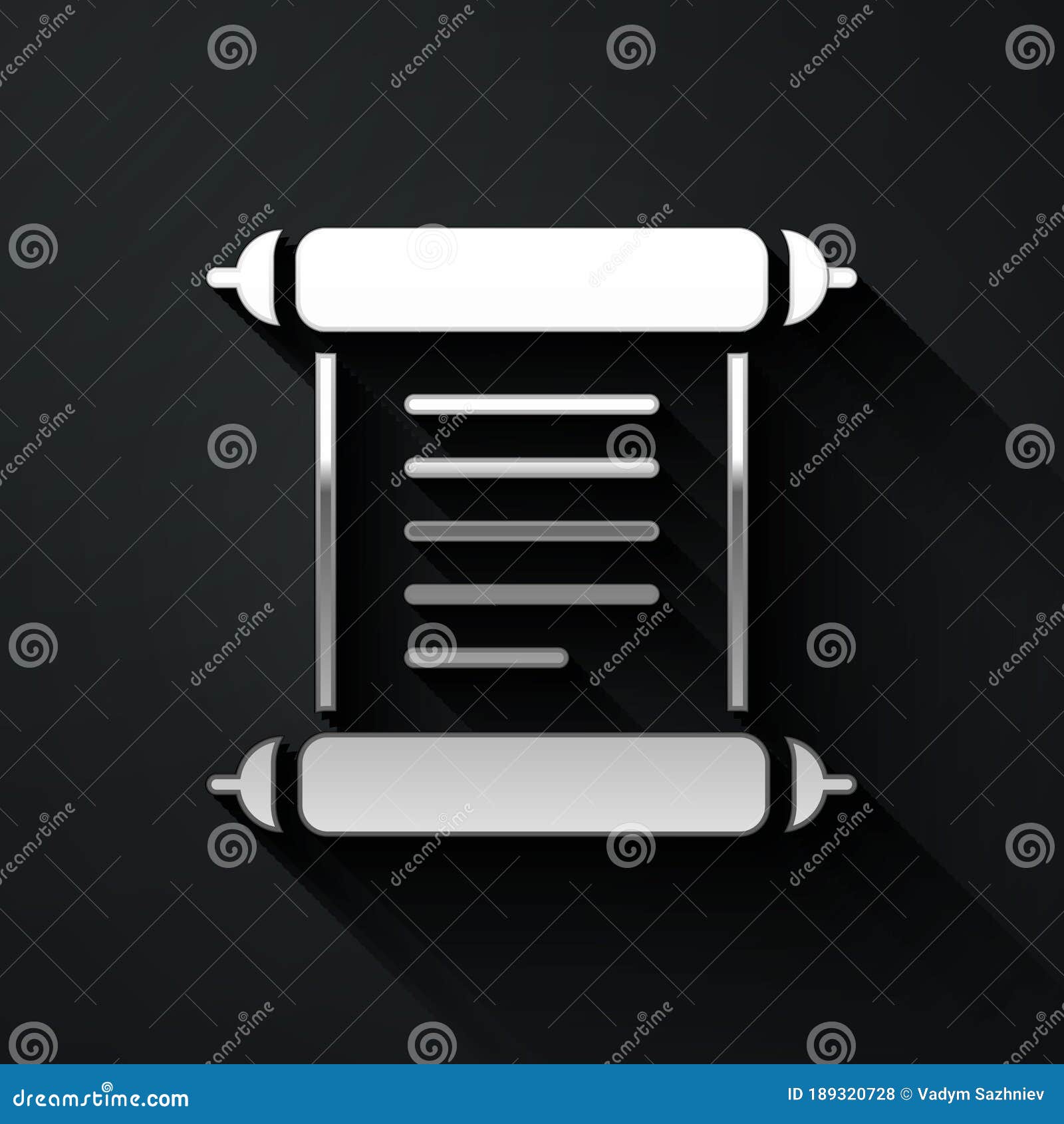 Silver Decoder, Papier, Pergament, Scroll Icon Auf Schwarzem ...