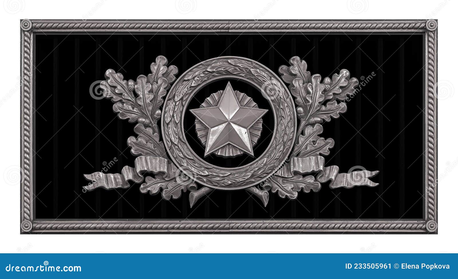 Silver Decorative Wreaths in the Frame Isolated on Black Background ...