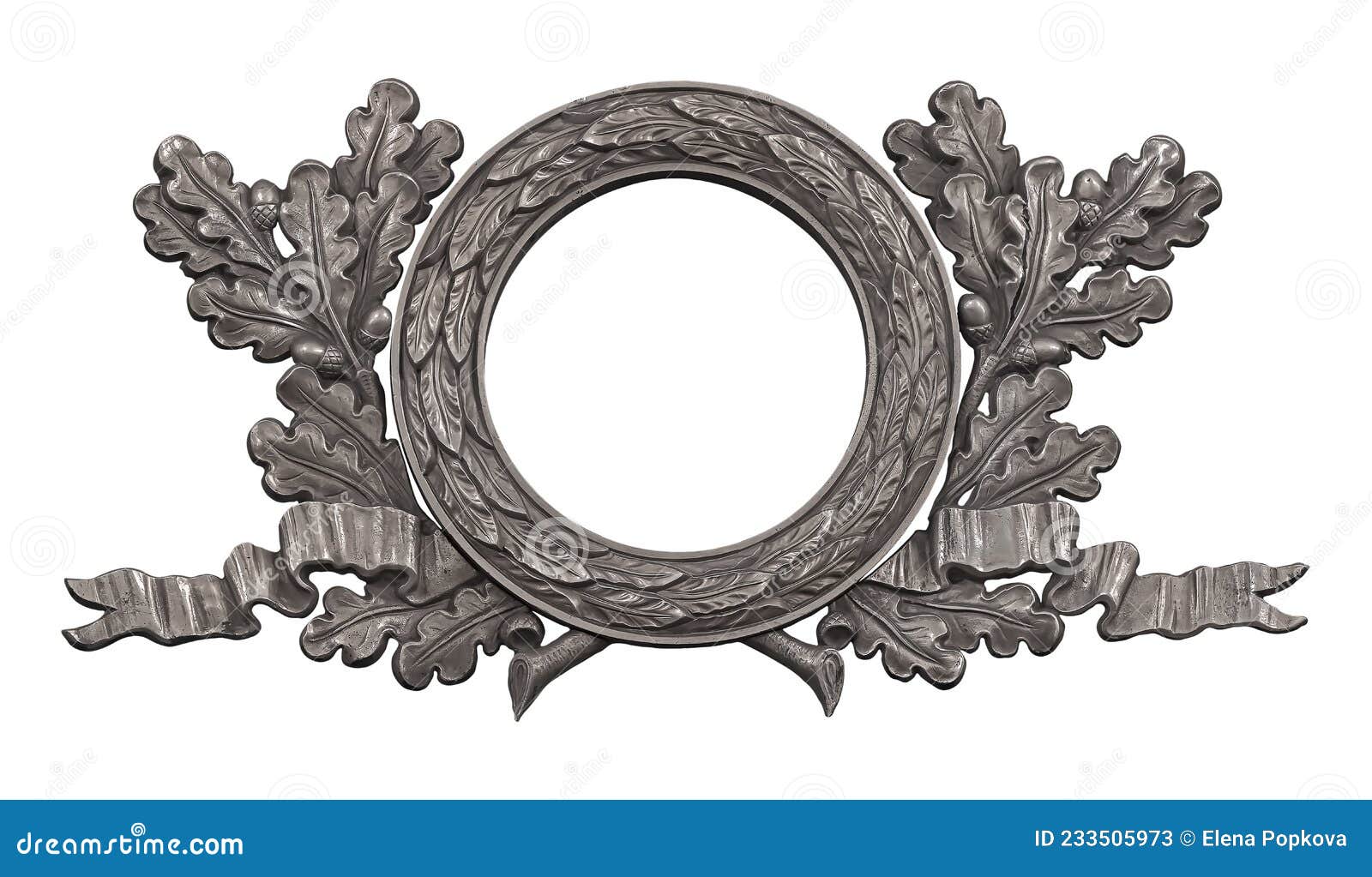 Silver Decorative Wreaths Isolated on White Background. Design Element ...