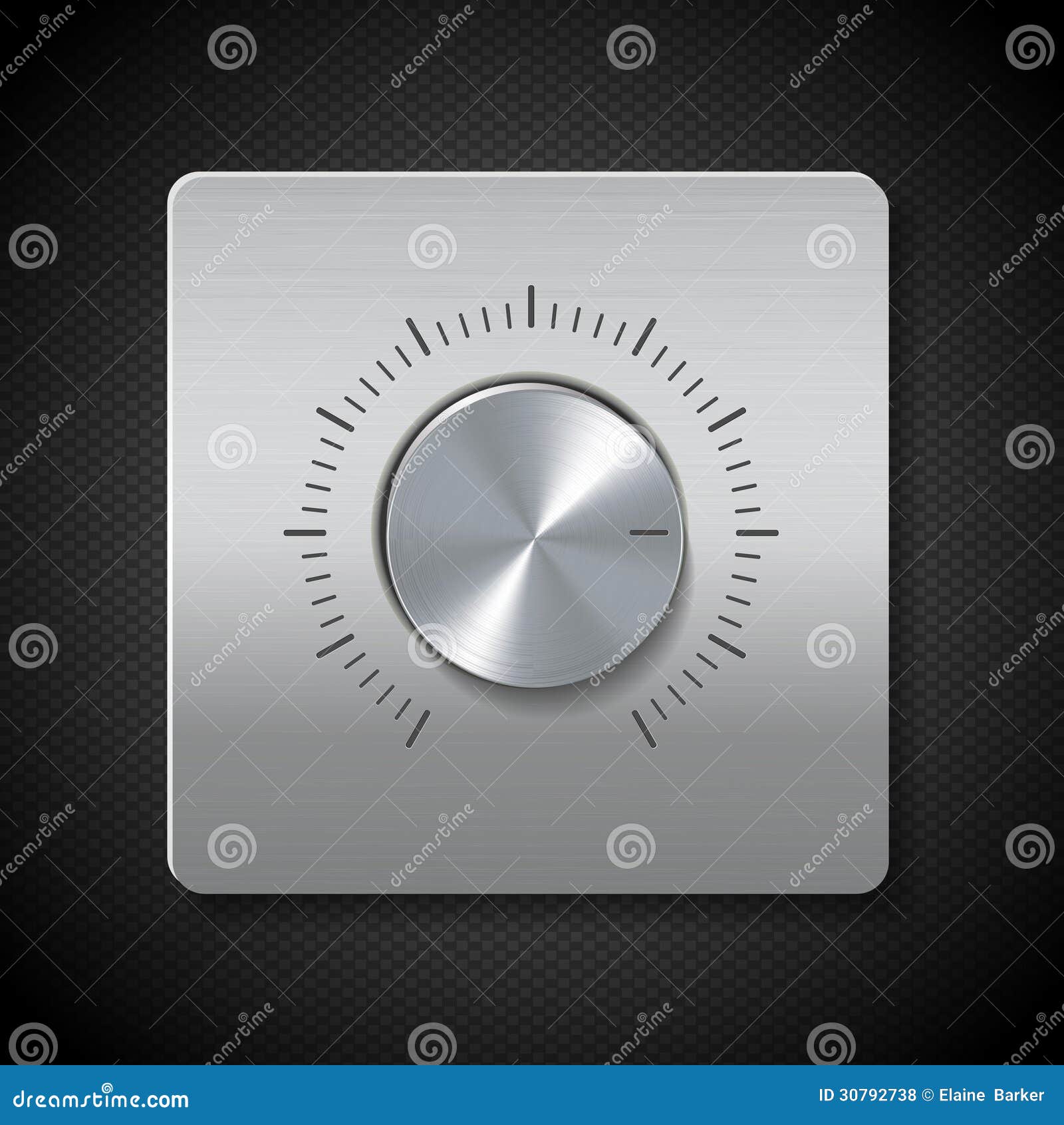 Silver dial stock vector. Illustration of knob, volume - 30792738