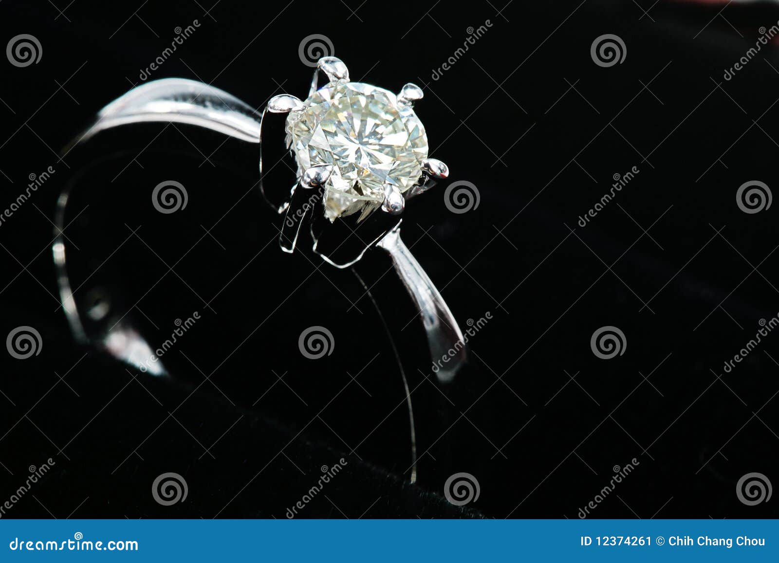 Silver diamond ring stock image. Image of expensive, wedding - 12374261
