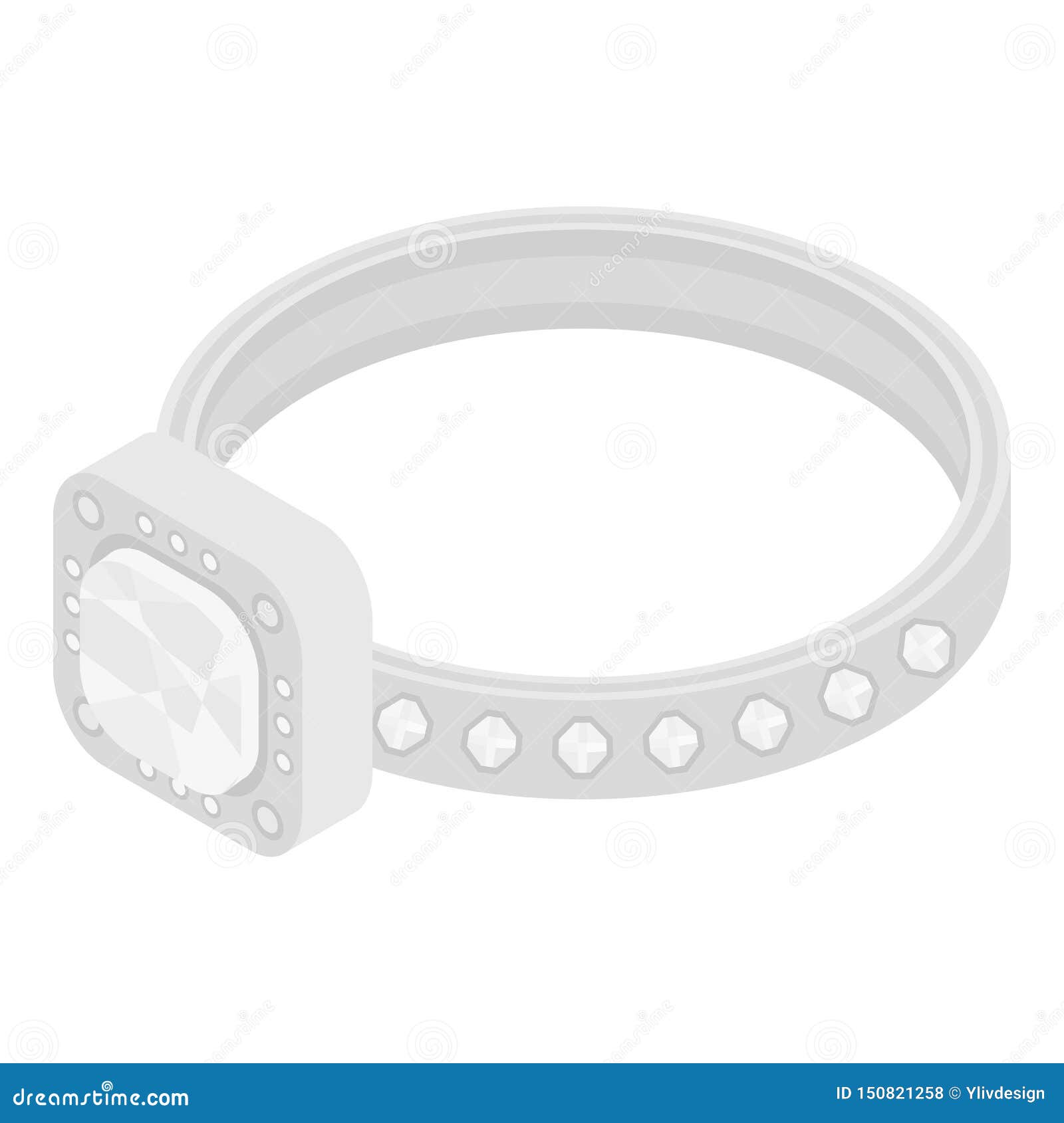 Silver Diamond Ring Icon, Isometric Style Stock Vector - Illustration ...