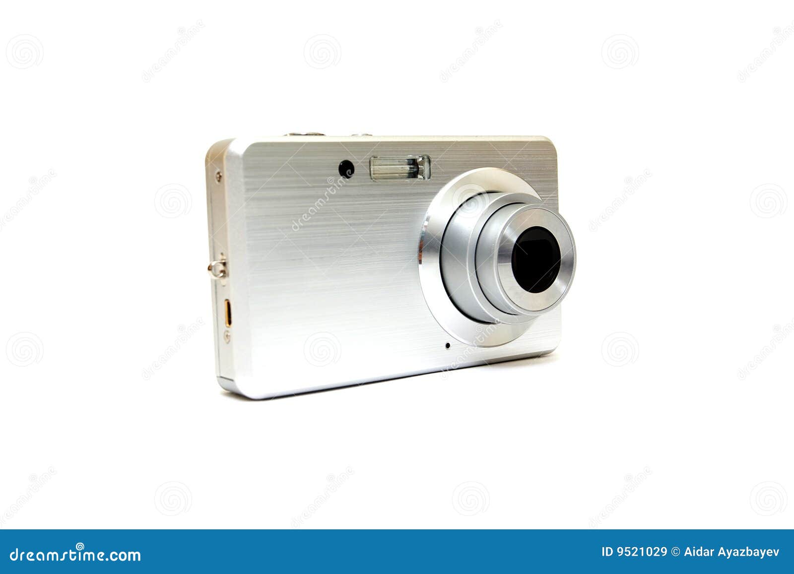 Silver Digital Photo Camera Stock Image - Image of isolated, shutter ...