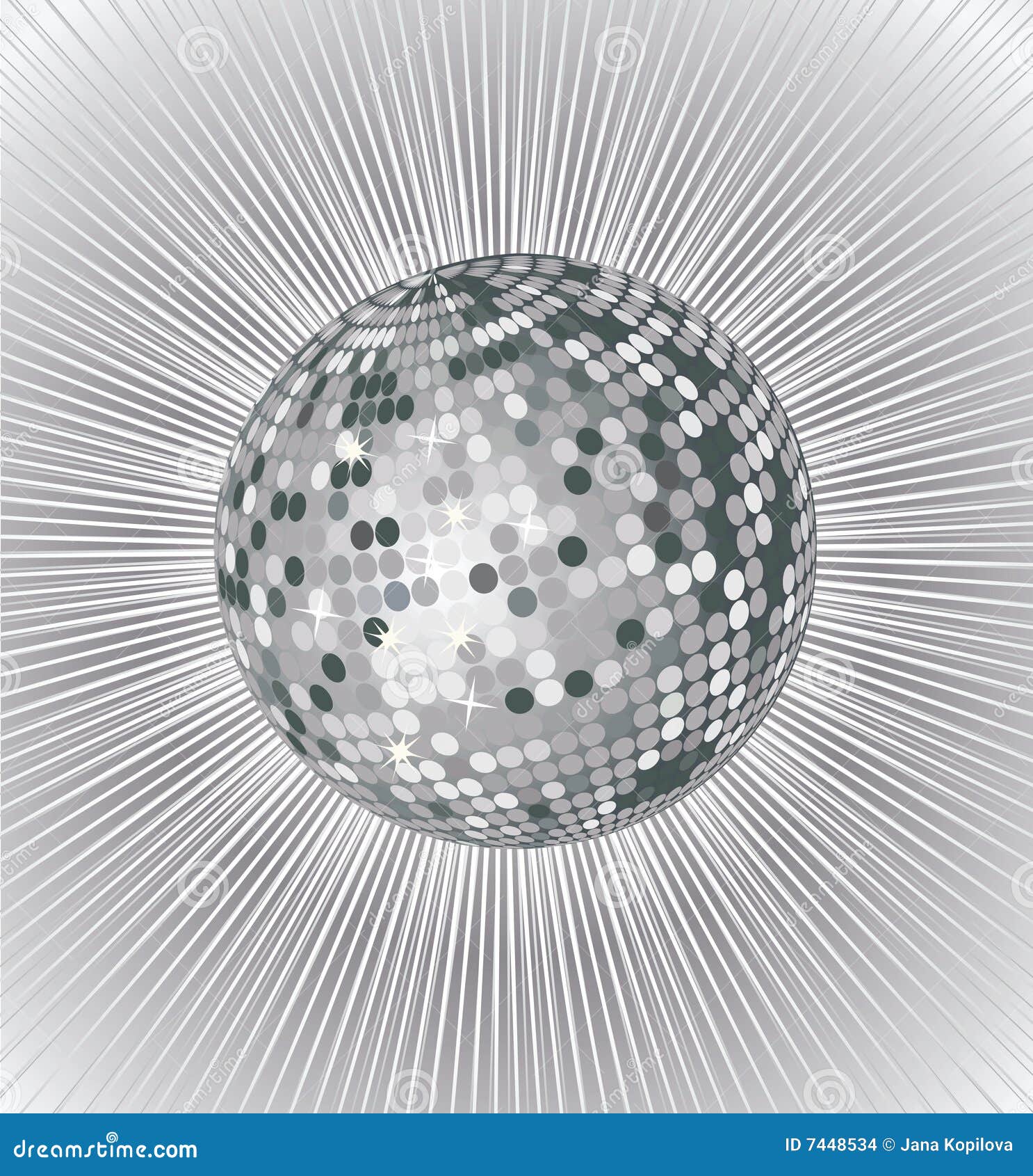 Silver disco ball stock vector. Illustration of discotheque - 7448534