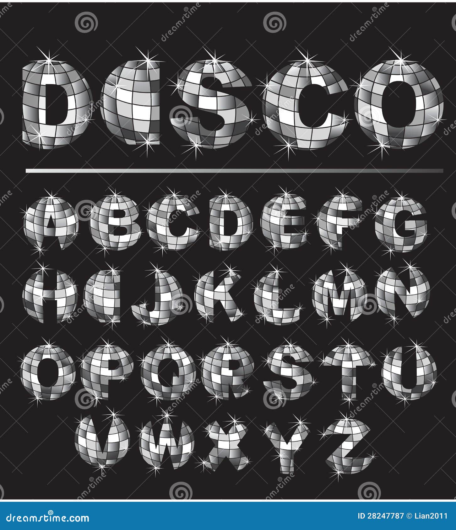 Silver Disco Ball In Fire Vector Realistic. Burning Dance Night Club ...