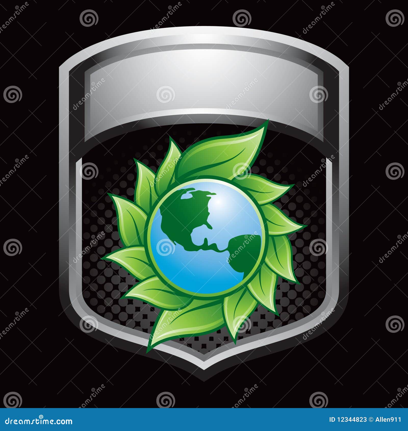 Silver Display with Green Planet Stock Vector - Illustration of land ...