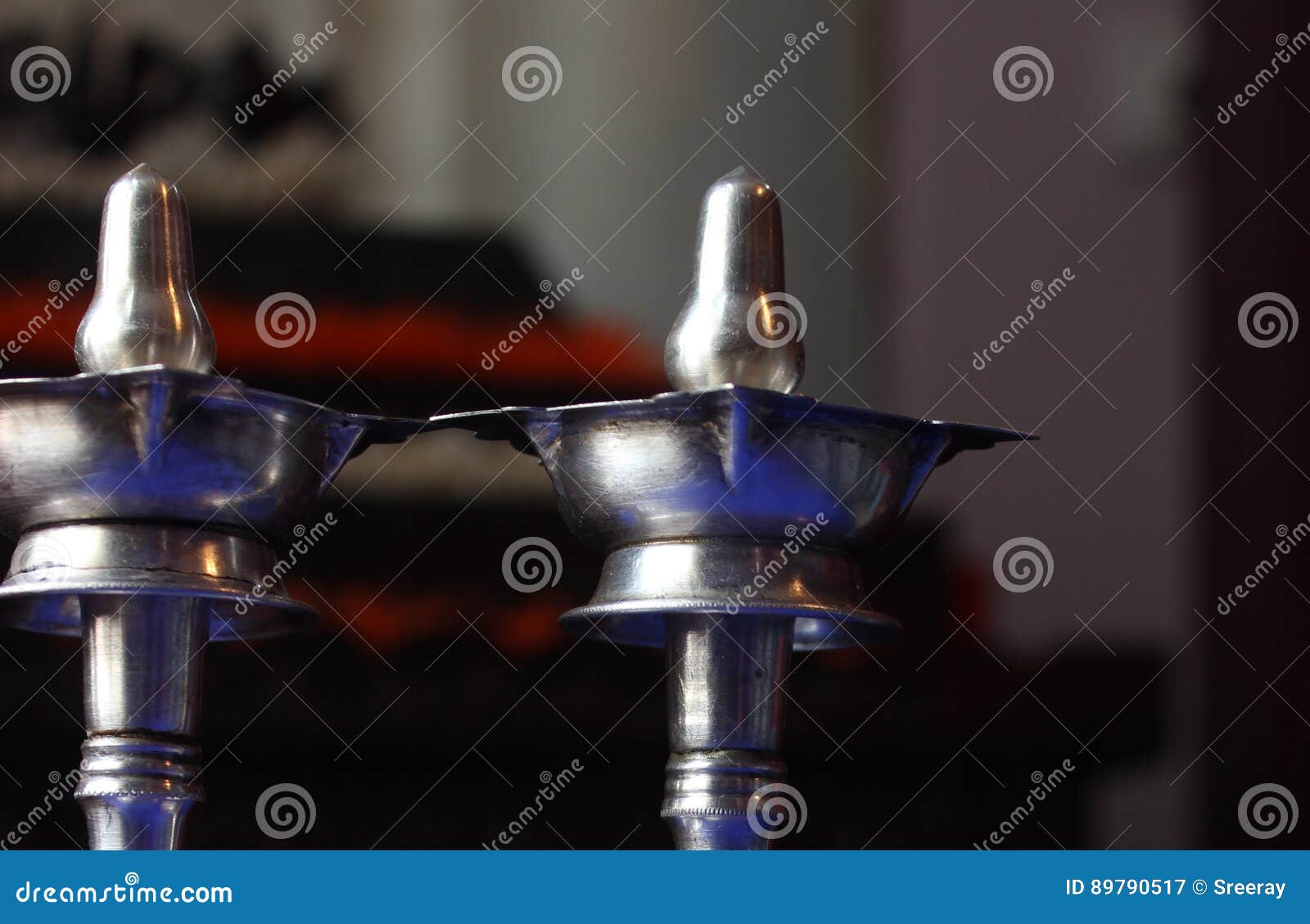 Silver diya stock image. Image of deeparadhana, lamp - 89790517