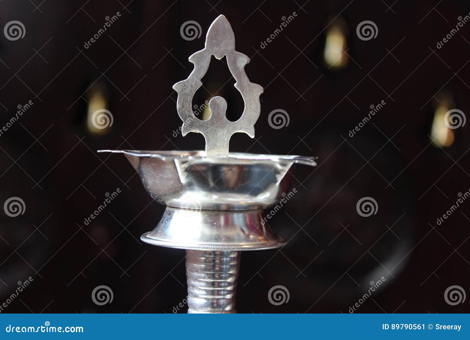 Silver diya stock image. Image of pooja, silver, closeup - 89790561