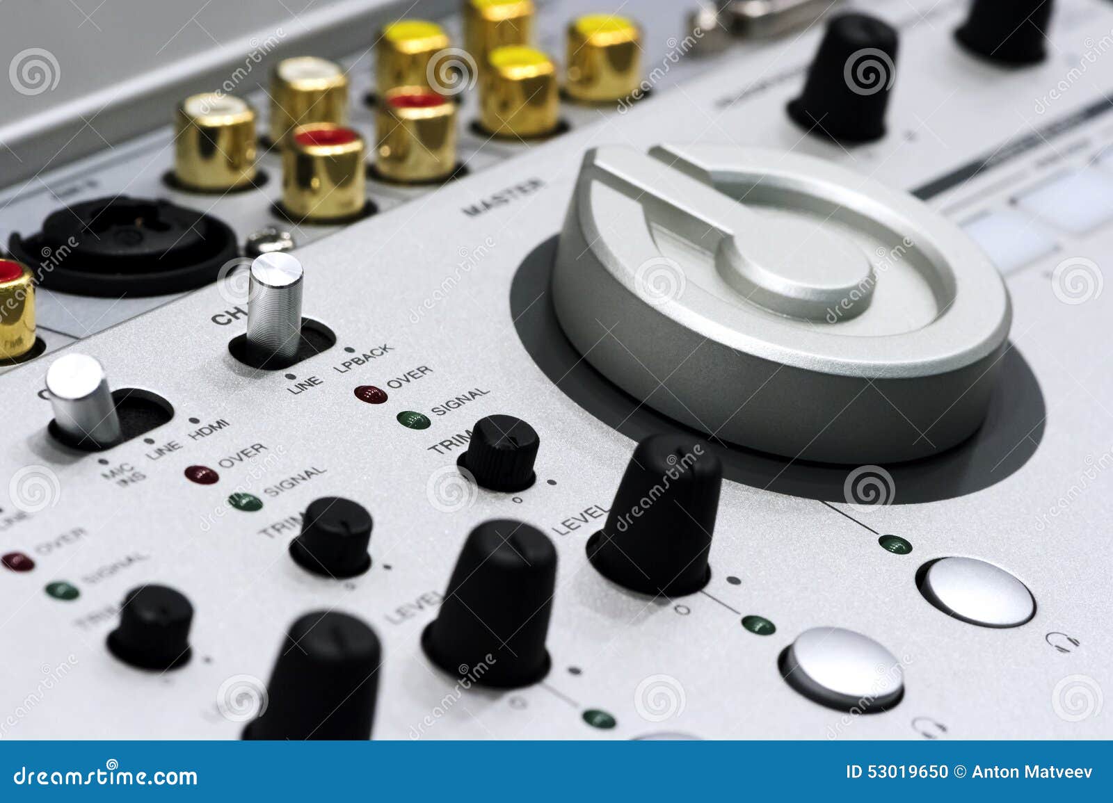 Silver DJ mixer stock photo. Image of mixer, fader, controller - 53019650