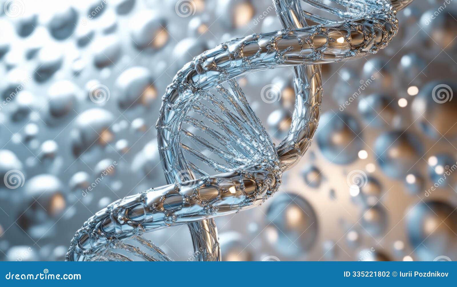 Silver Dna Strand Forming Double Helix Structure Stock Illustration ...