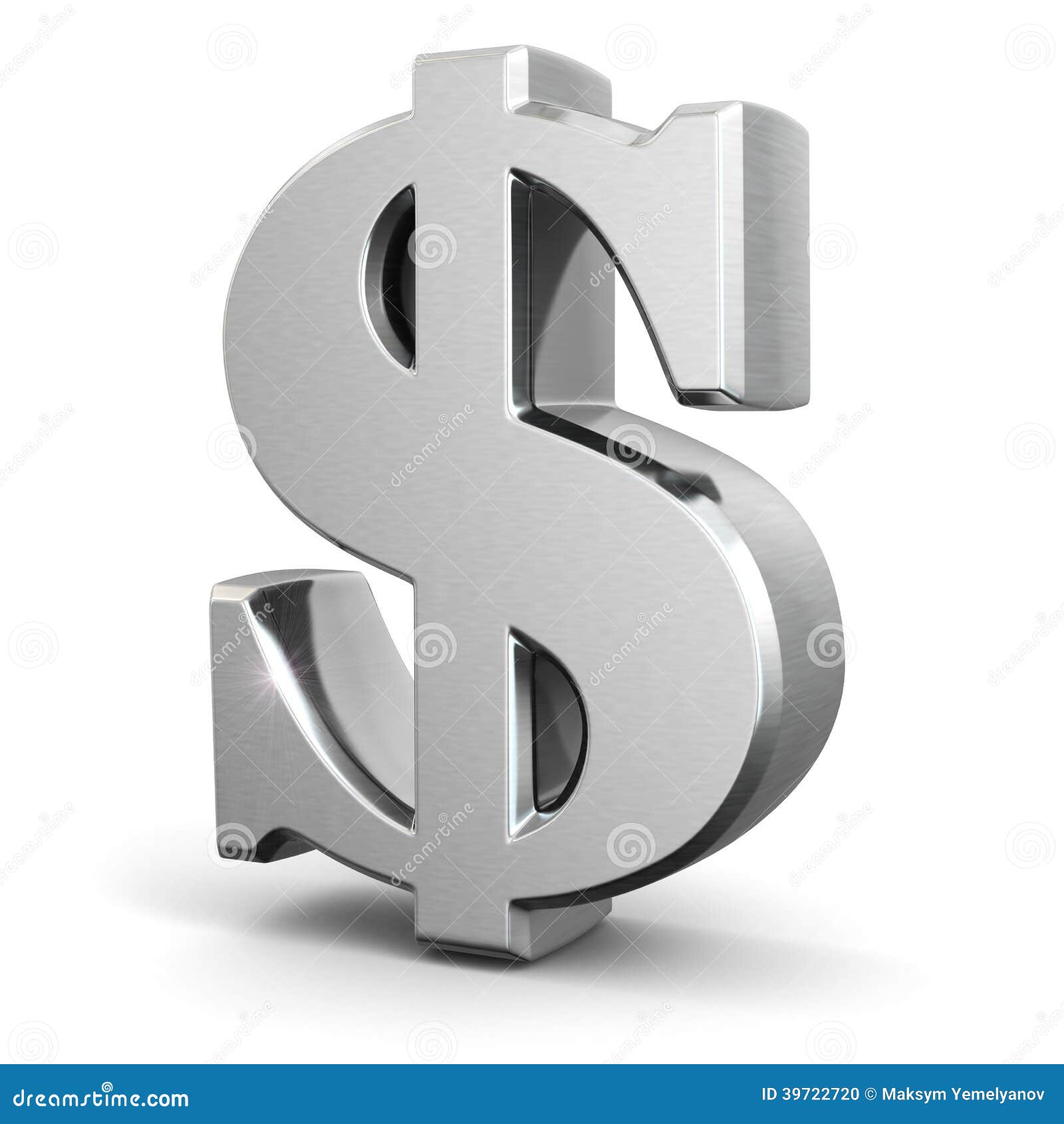 Silver Dollar Currency Sign. Stock Illustration - Illustration of ...