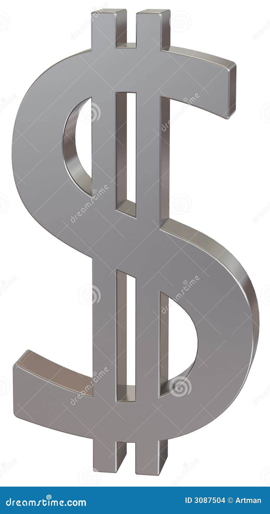 Silver Dollar / Money Symbol Stock Illustration - Illustration of steel ...