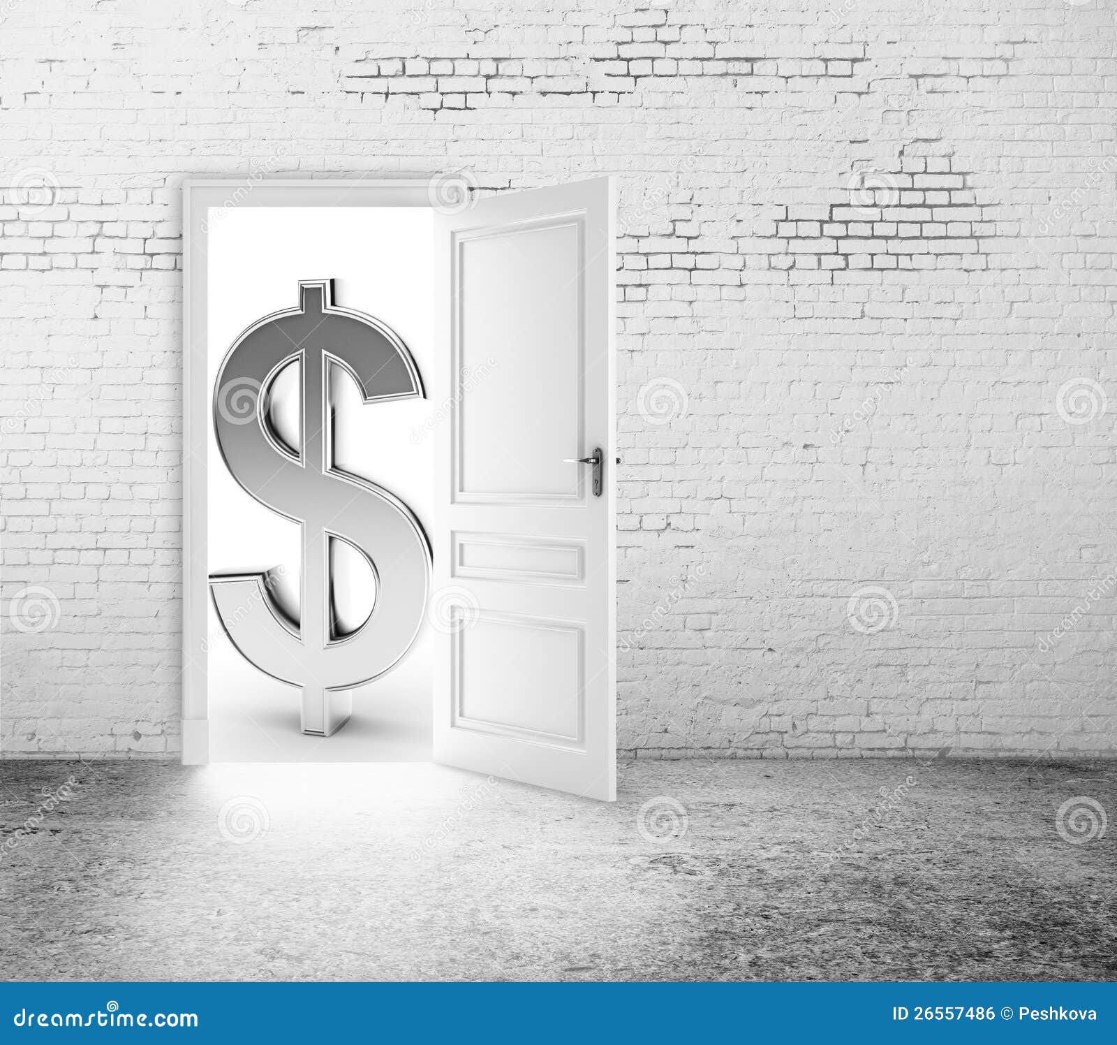 Silver dollar sign stock illustration. Illustration of doorway - 26557486