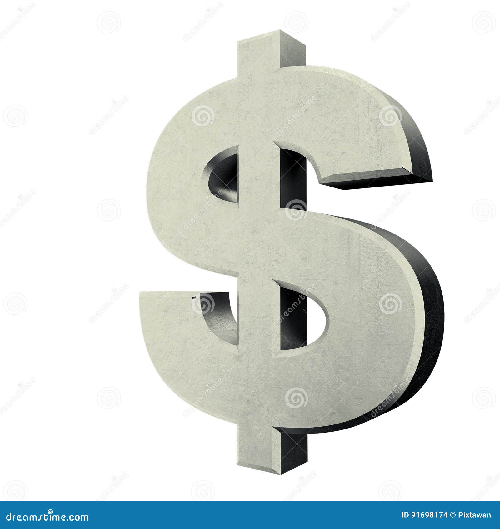 Silver Dollar sign stock illustration. Illustration of isolated - 91698174