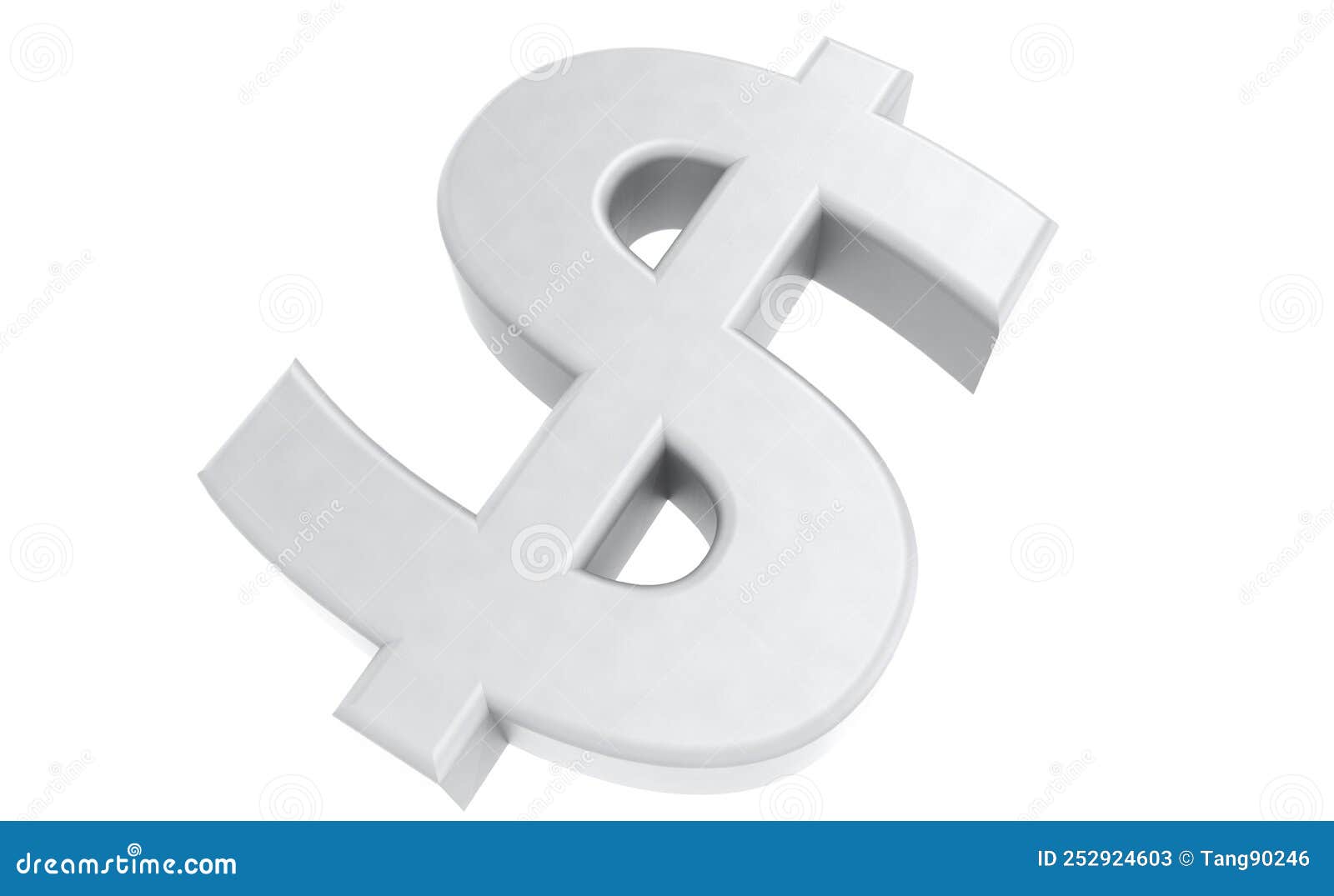 Silver Dollar Sign Isolated on White Background Stock Illustration ...