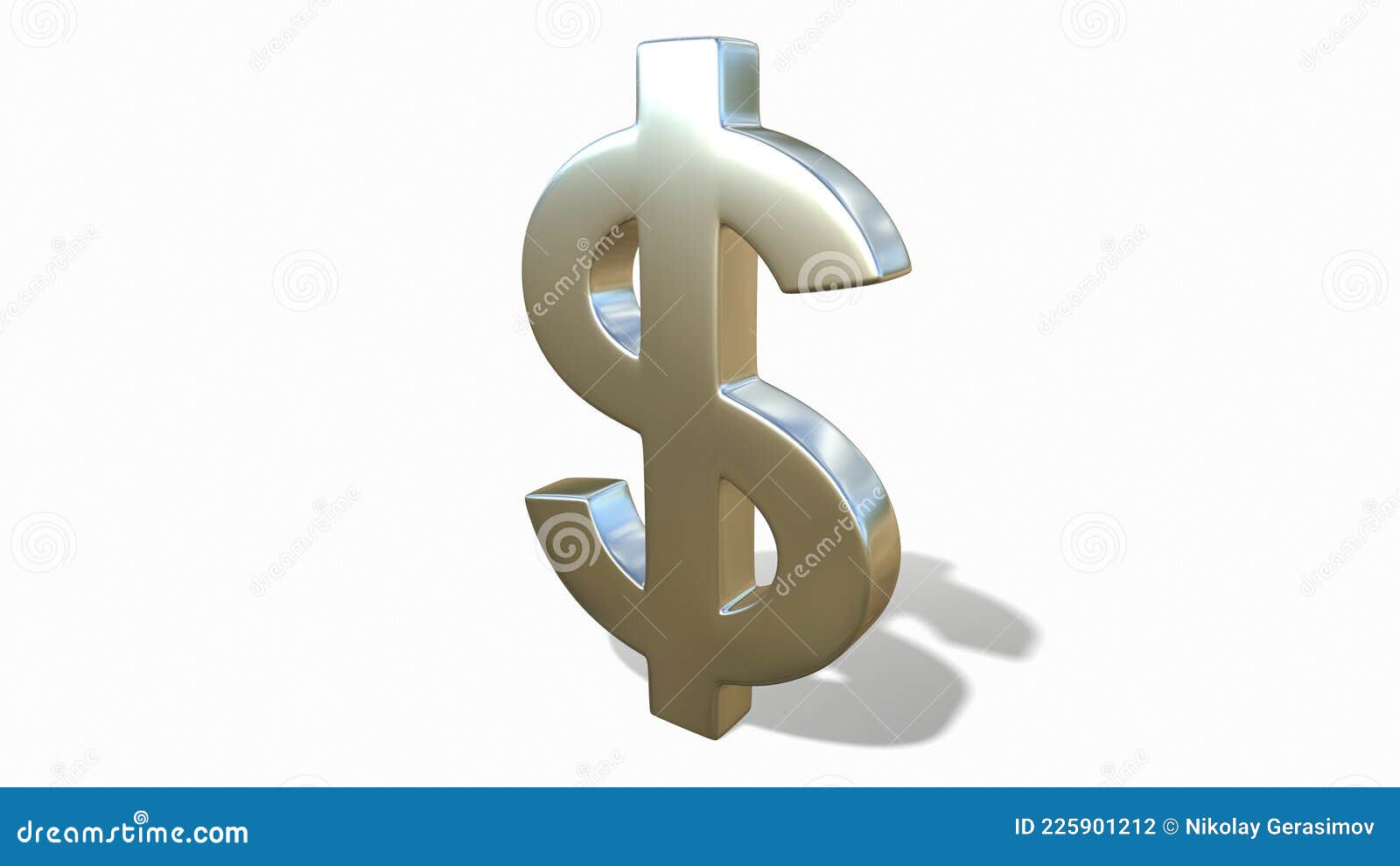 Silver Dollar Sign on a White Background 3d-rendering Stock ...