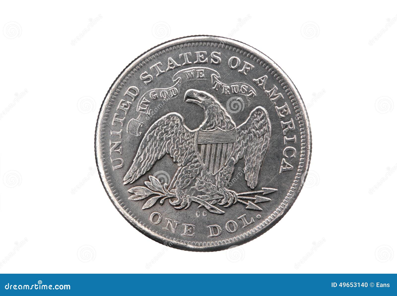 Silver dollar of the USA stock photo. Image of 1846, finance - 49653140