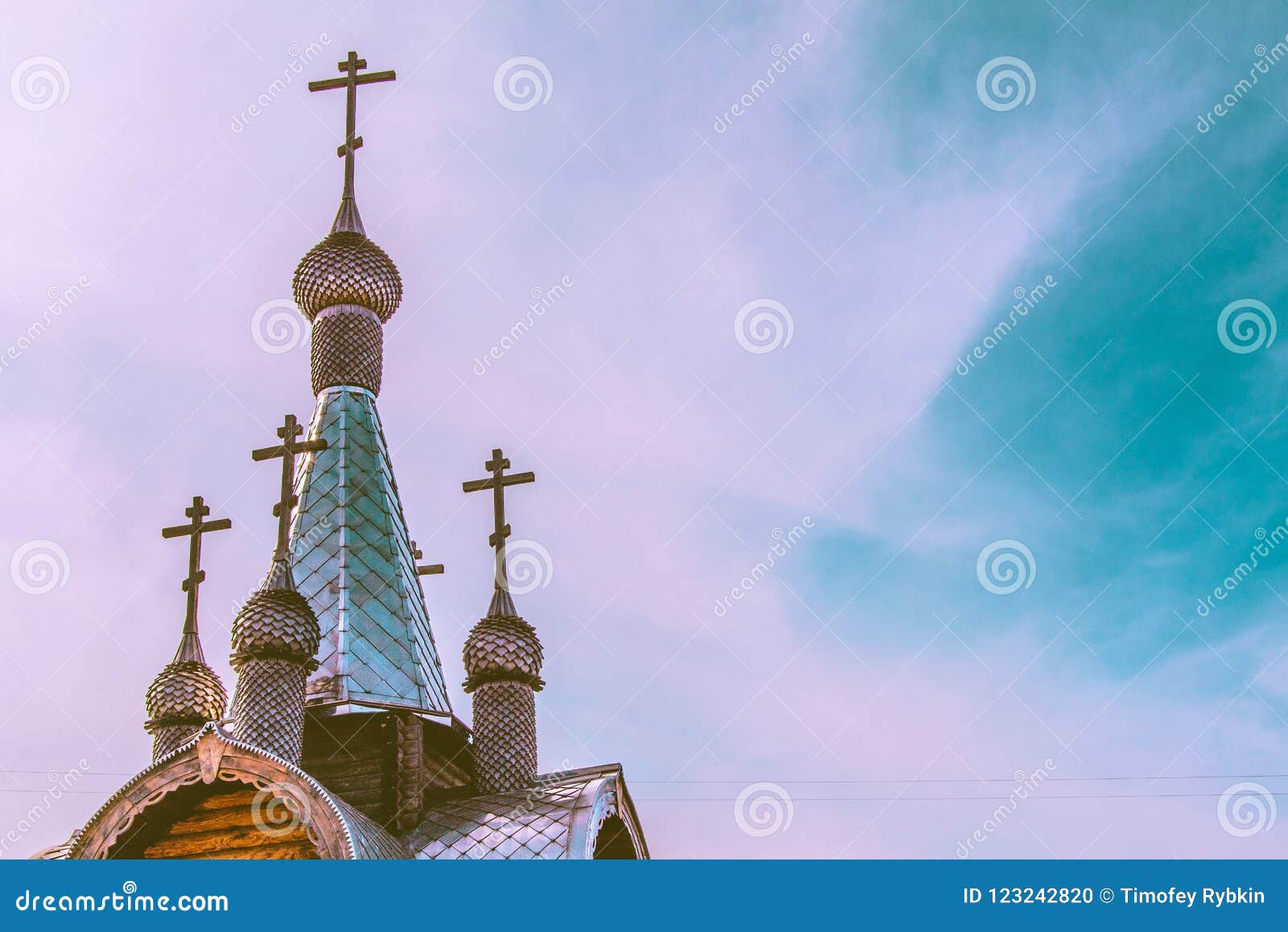 Silver Domes of the Church Against the Sky with Clouds Stock Photo ...