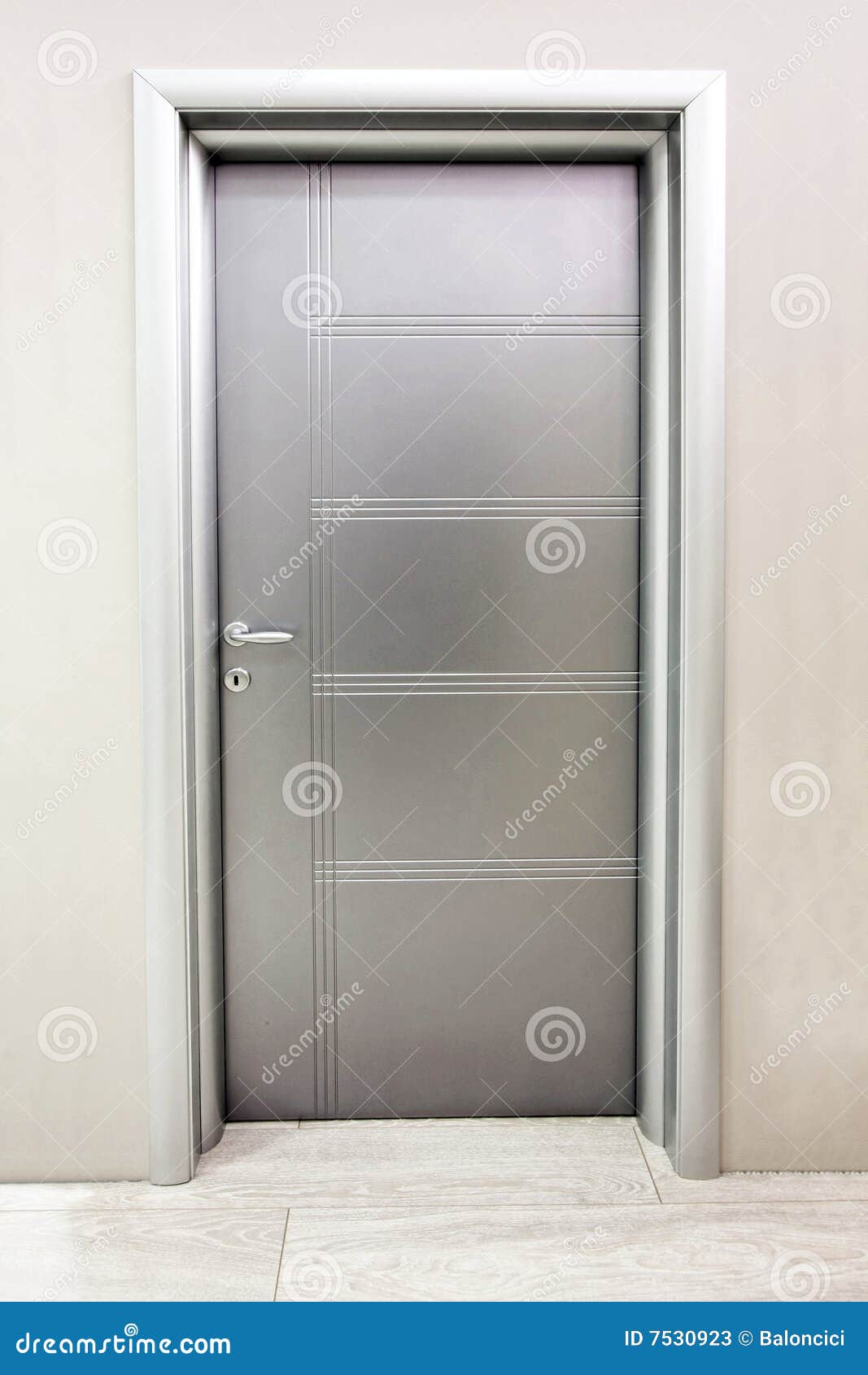 Silver door stock image. Image of indoor, gate, access - 7530923