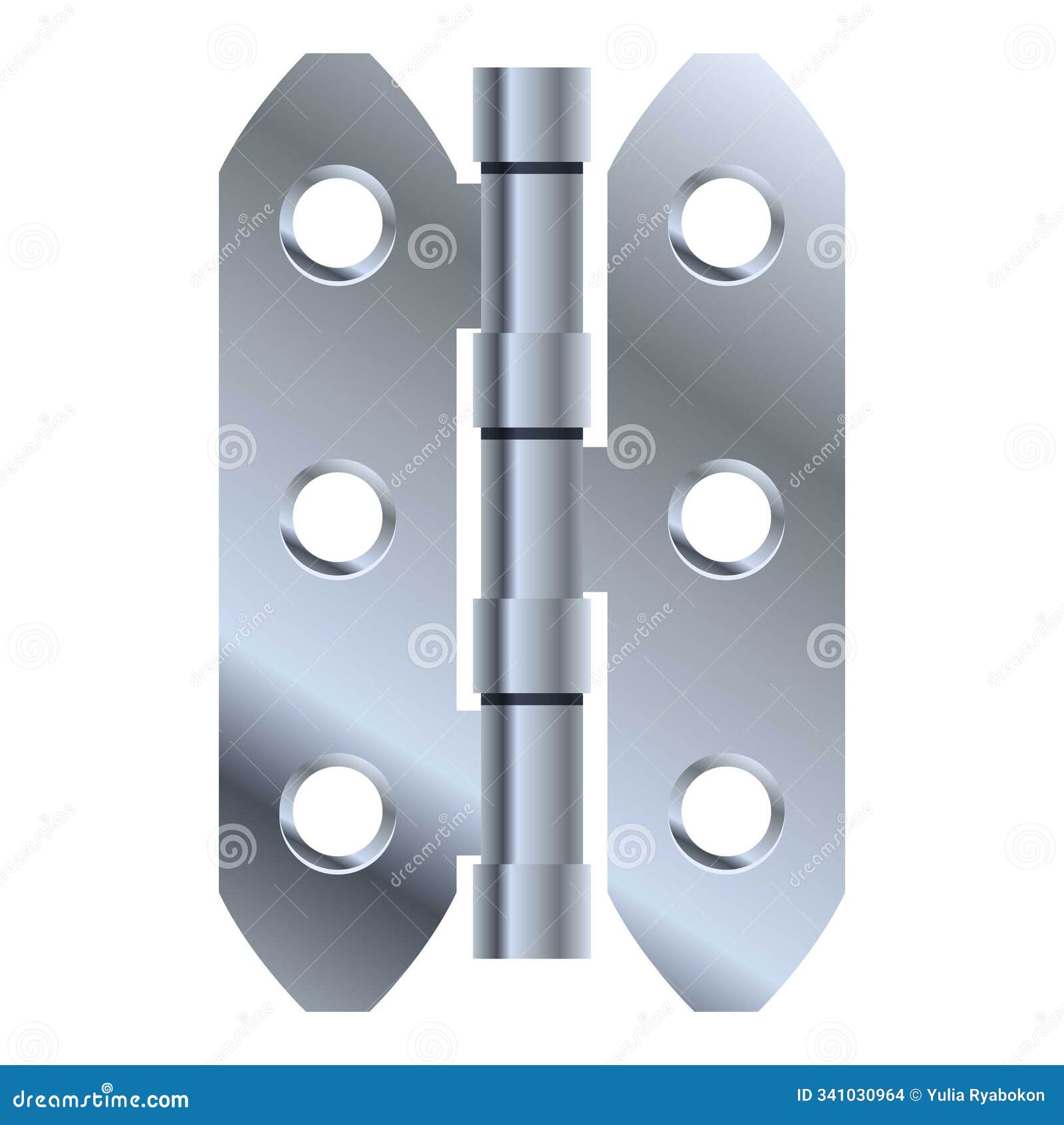 Silver Door Hinge Connecting Two Parts Providing Functionality Stock ...