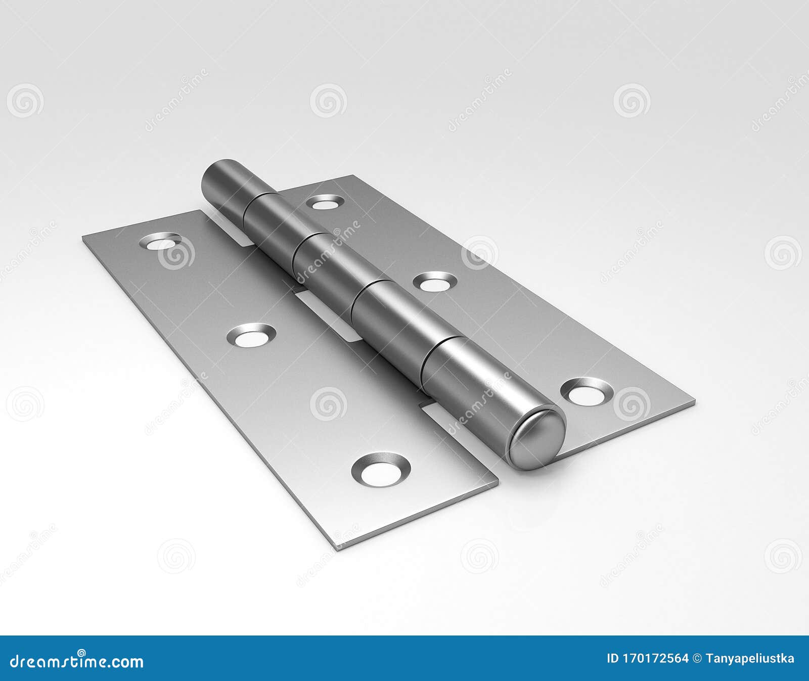 Silver Door Hinges. 3D Illustration Stock Illustration - Illustration ...