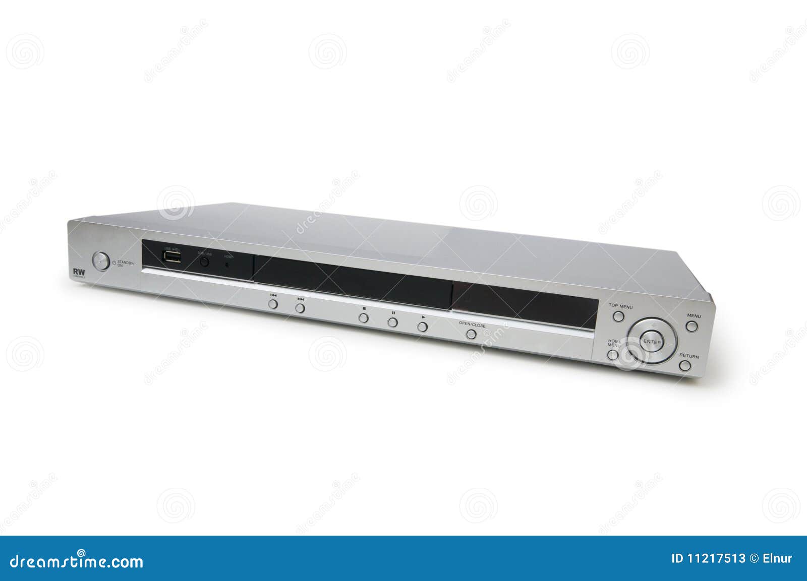 Silver DVD player isolated stock image. Image of audio - 11217513