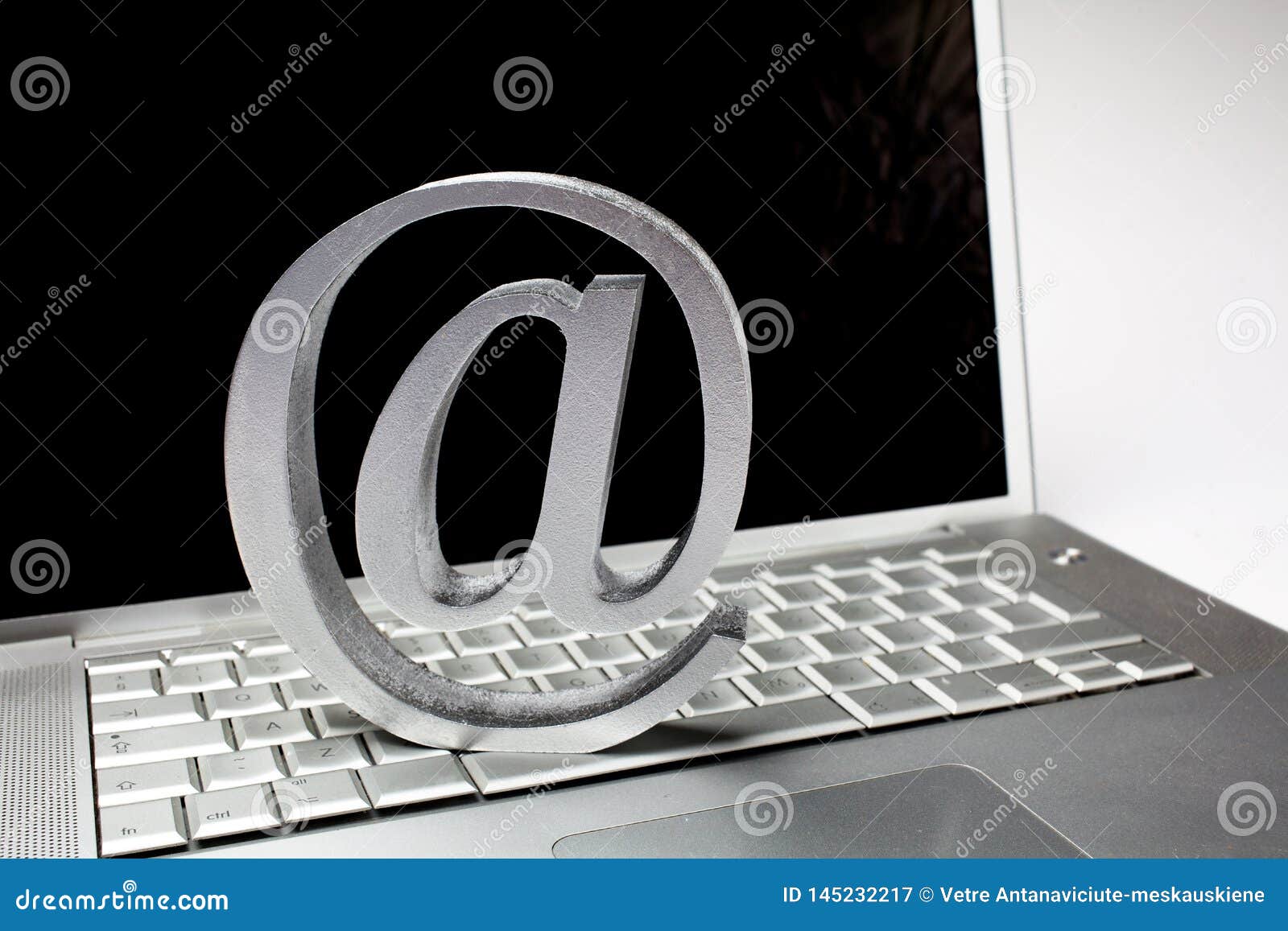 Silver E-mail Symbol on the Laptop Keyboard. Stock Image - Image of ...