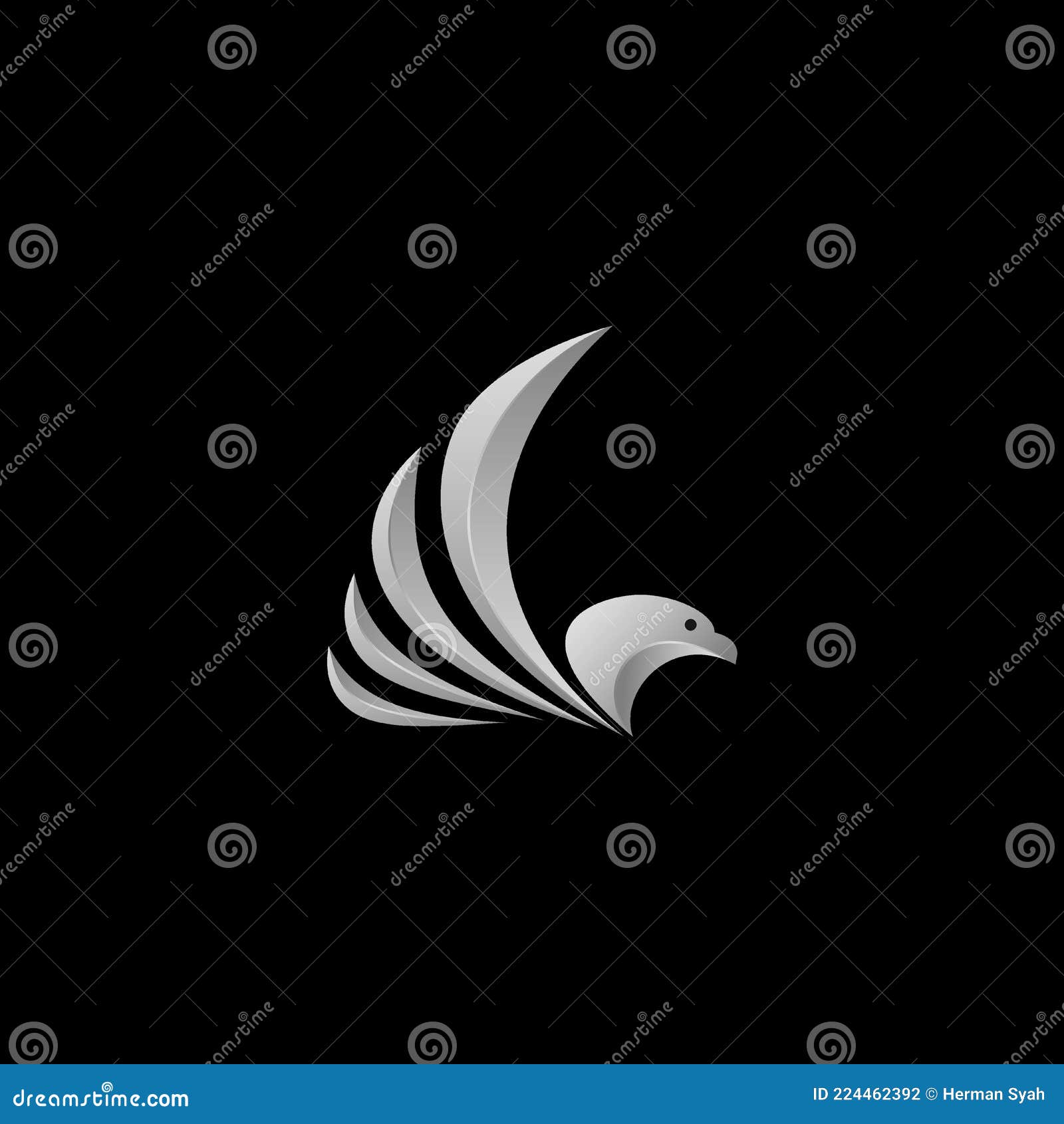Silver eagle logo stock illustration. Illustration of drawing - 224462392