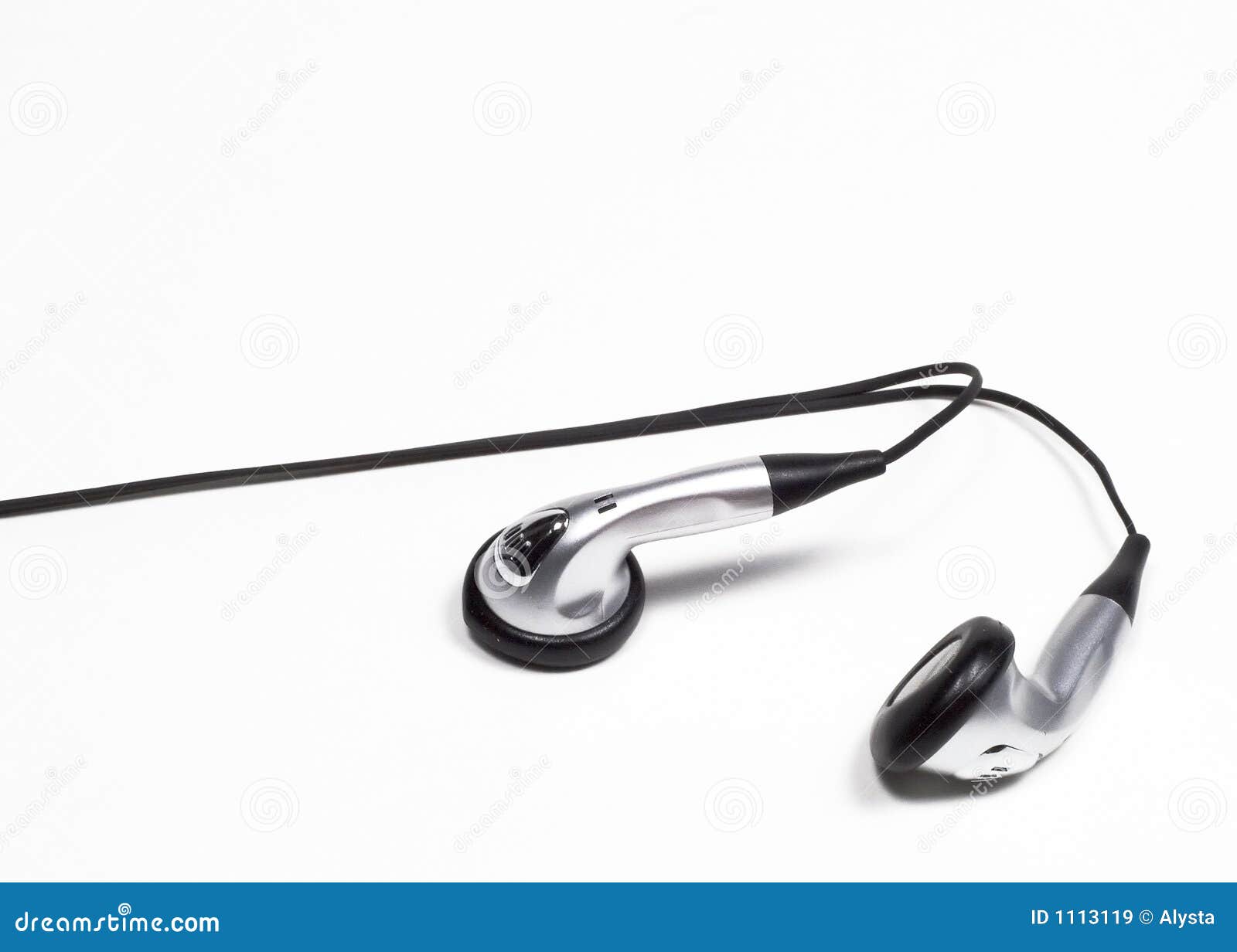 Silver Ear Bud Headphones Close-up Stock Image - Image of sound, listen ...