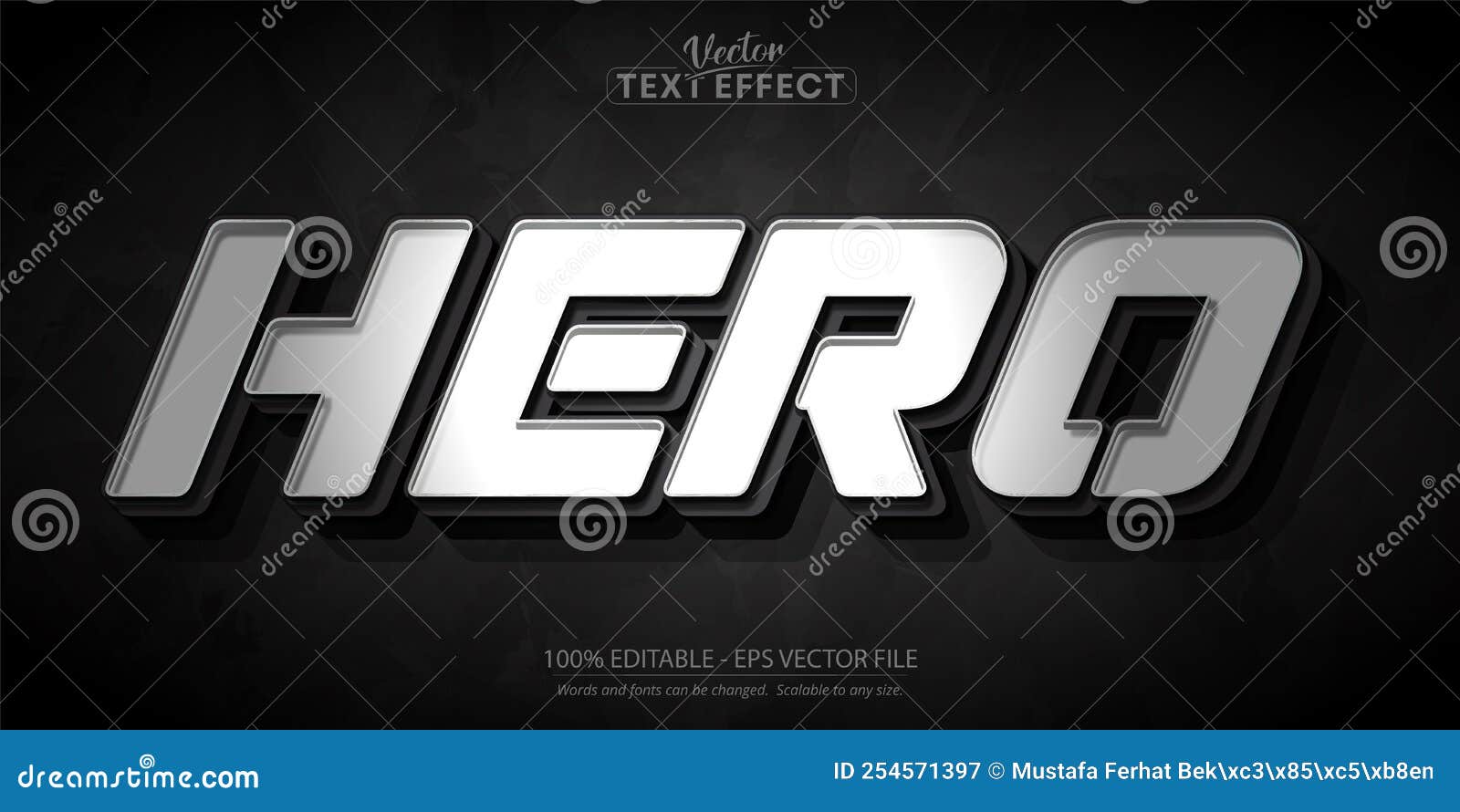 Silver Editable Text Effect, Shiny Luxury Silver Color and Metallic ...