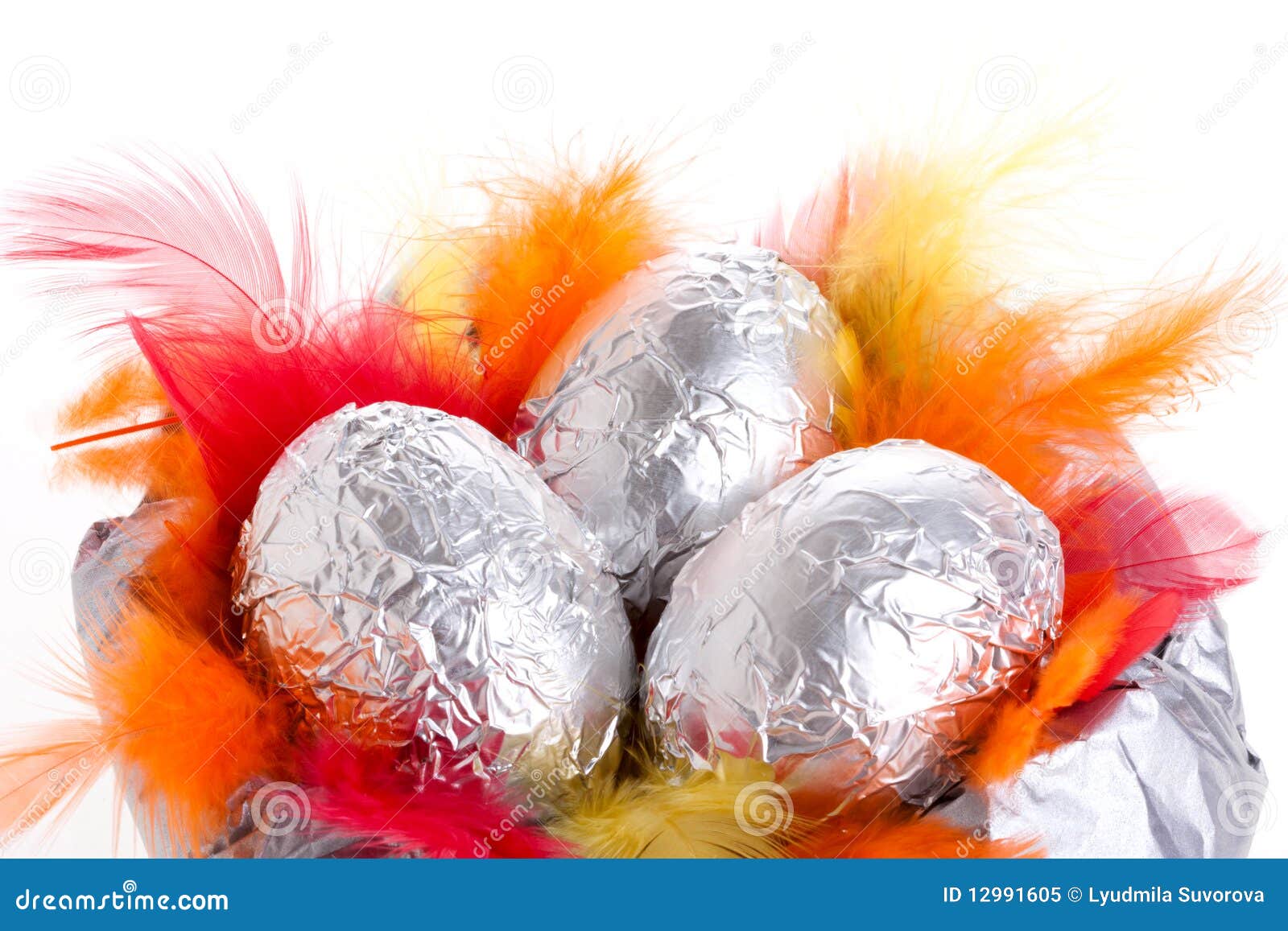 Silver eggs stock image. Image of feather, feathery, handicraft - 12991605