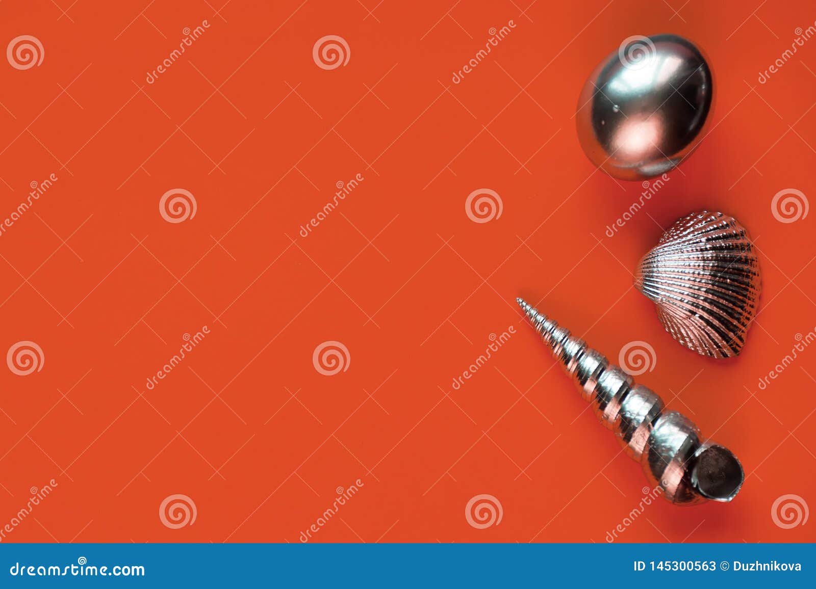 Silver Eggs and Shells on Colored Background Stock Image - Image of ...
