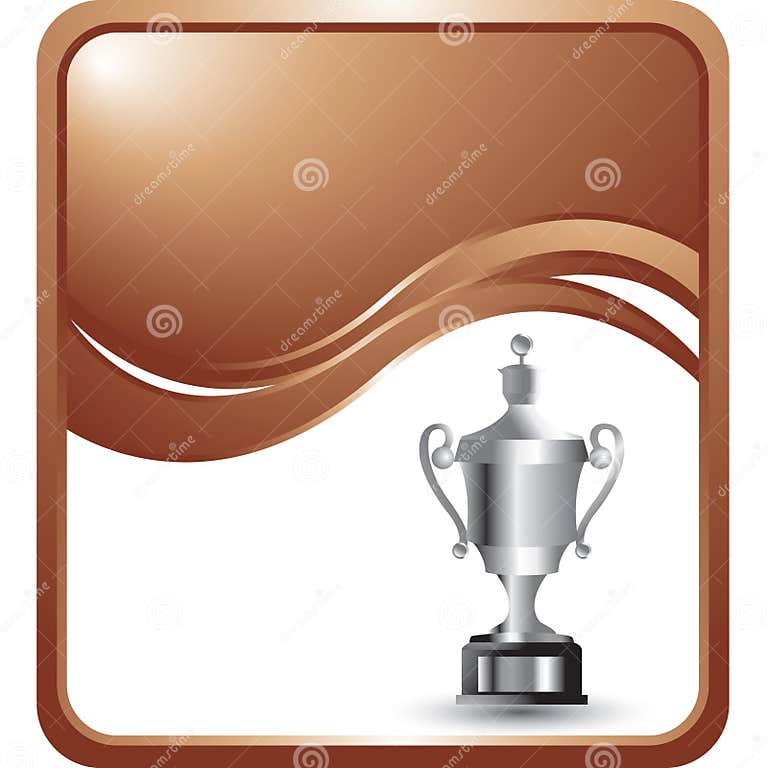 Silver Elaborate Trophy on a Bronze Wave Backdrop Stock Vector ...