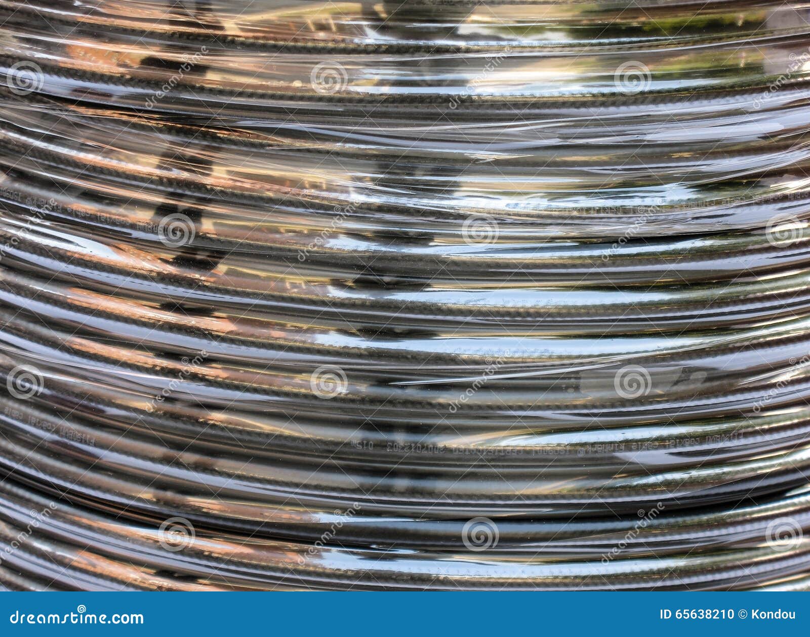 Silver electric cable stock photo. Image of cabling, blue - 65638210