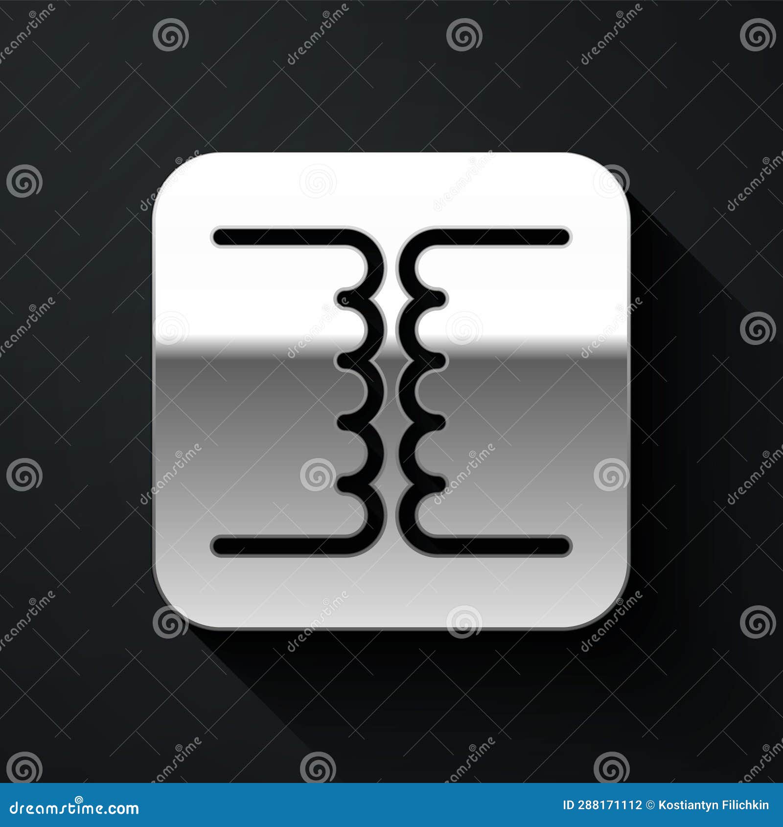 Silver Electrical Transformer Icon Isolated on Black Background. Long ...