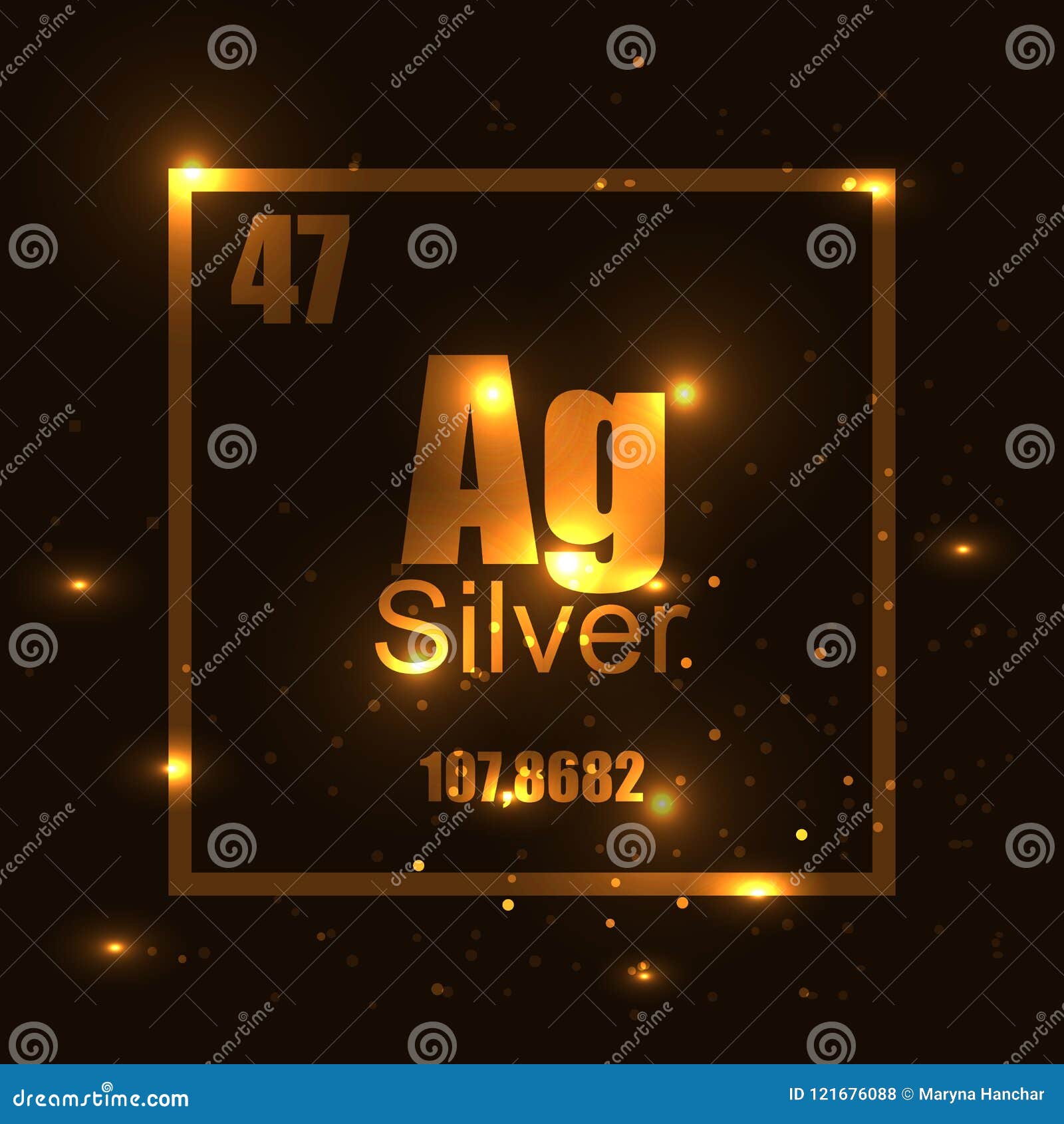 Silver Element of the Periodic Table Gold Shine Effect Stock Vector ...