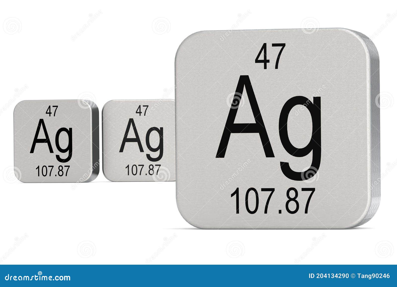 Silver, Element And Precious Metal With Symbol Ag, On The Periodic ...