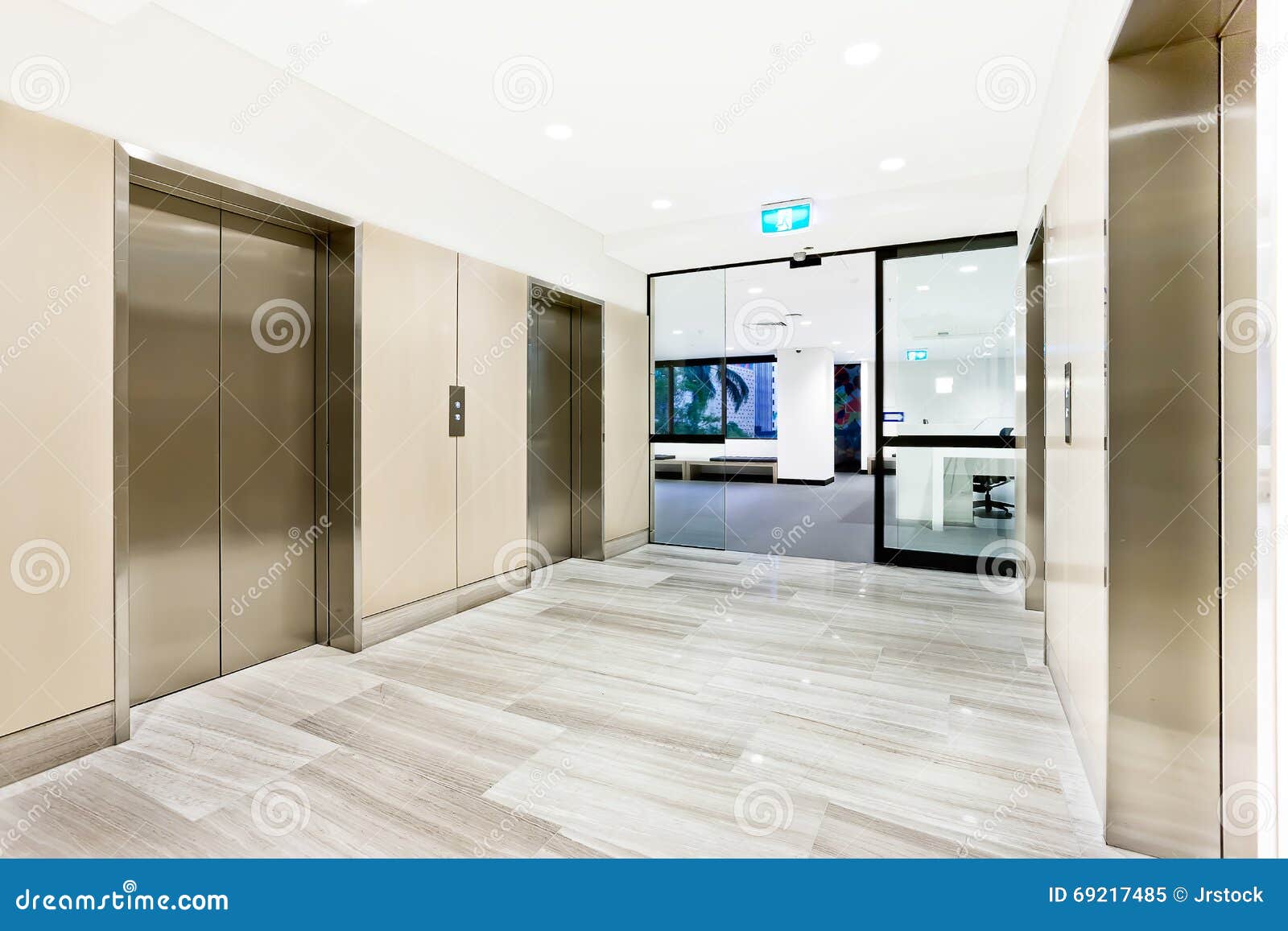 Silver Elevator in a Building with Open Door Stock Image - Image of ...