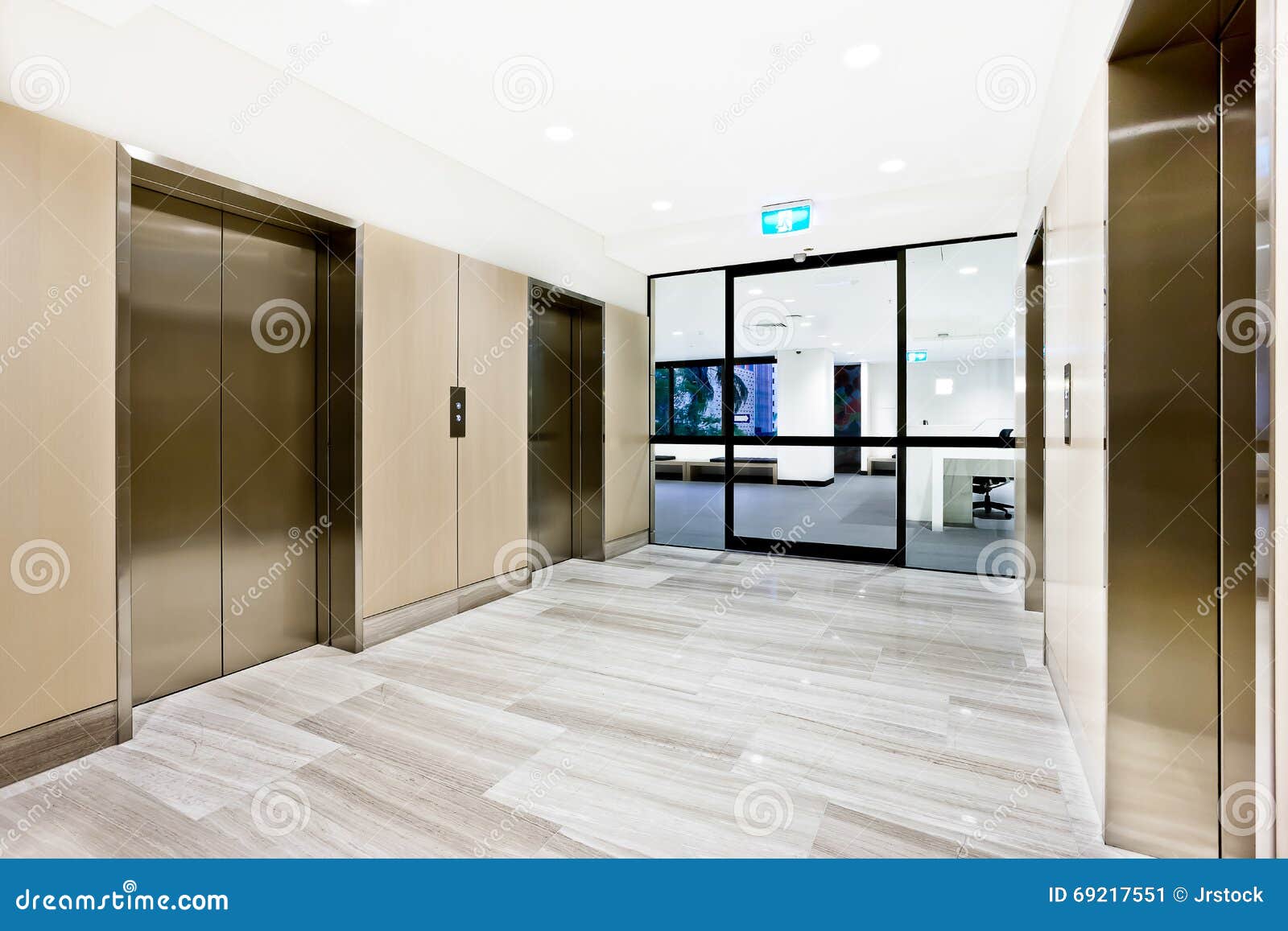 Silver Elevator in a Building with Open Door Stock Image - Image of ...